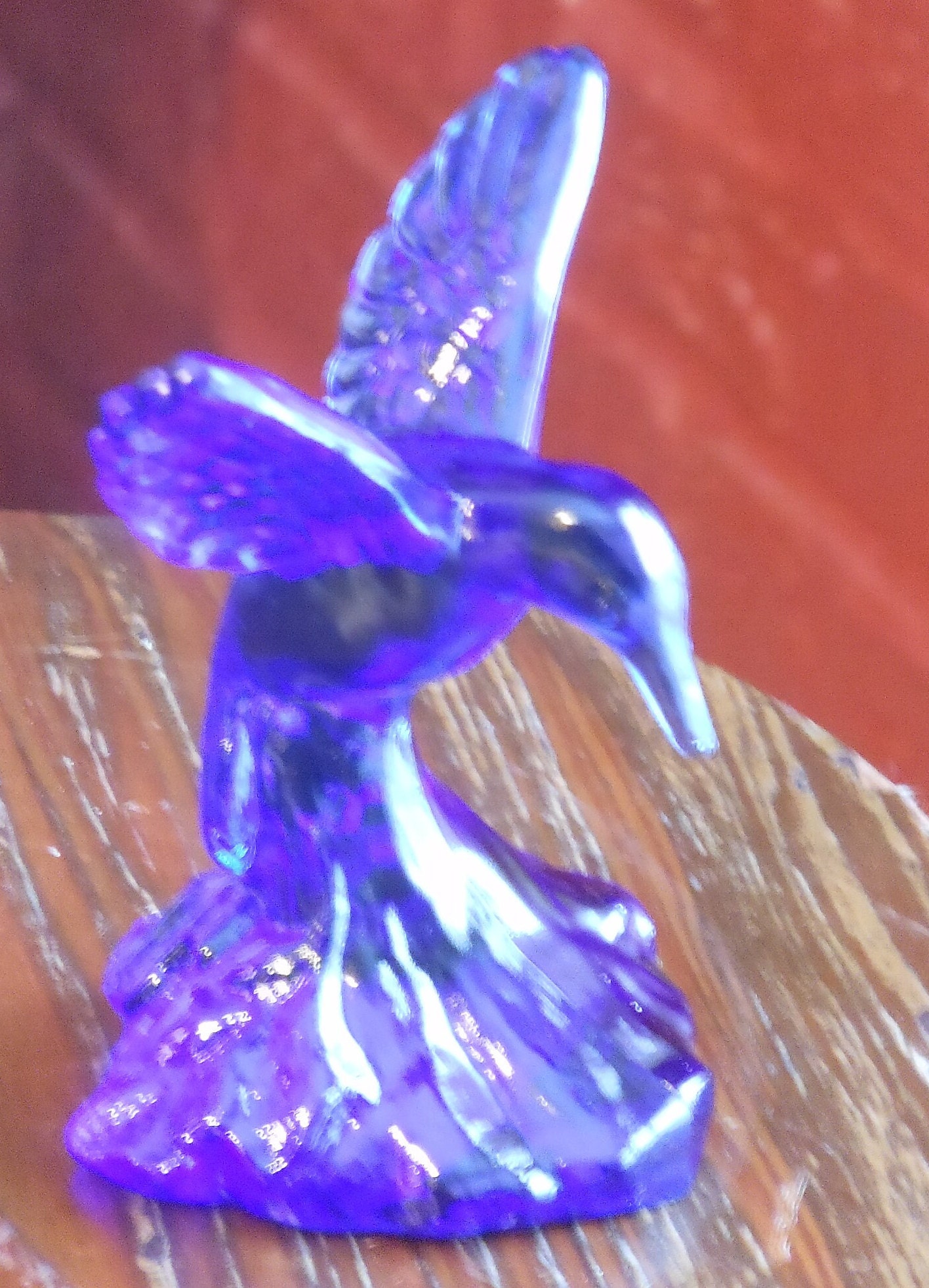 Fenton Blue Glass Hummingbird