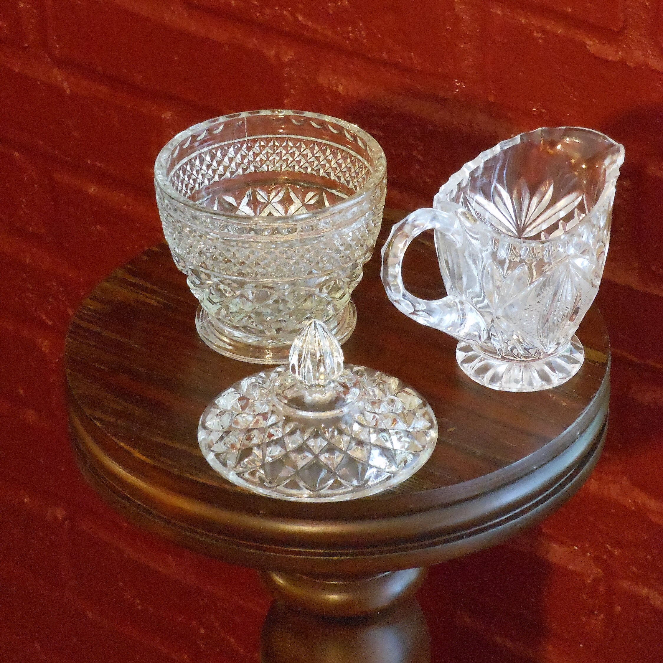 Crystal Creamer & Sugar Bowl Set