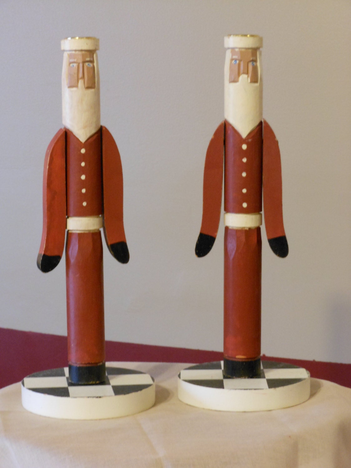 Vintage Santa Claus Candle Stick Holders