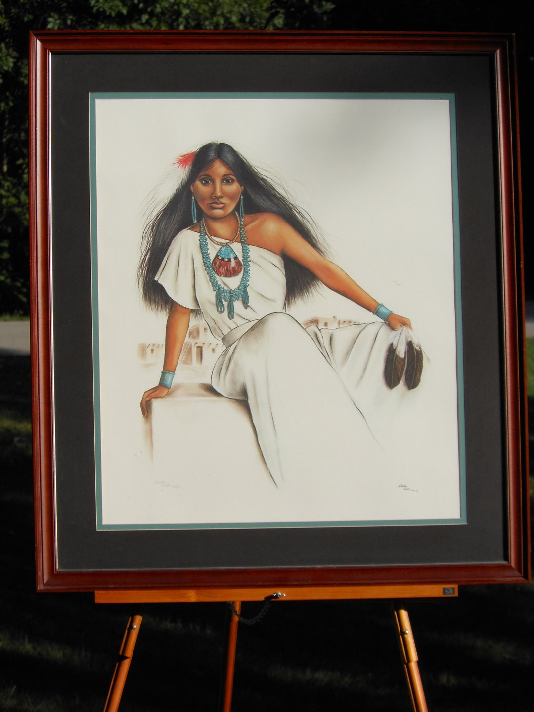 Sheila Hill Signed, Dated and Numbered Framed Native American Woman ...