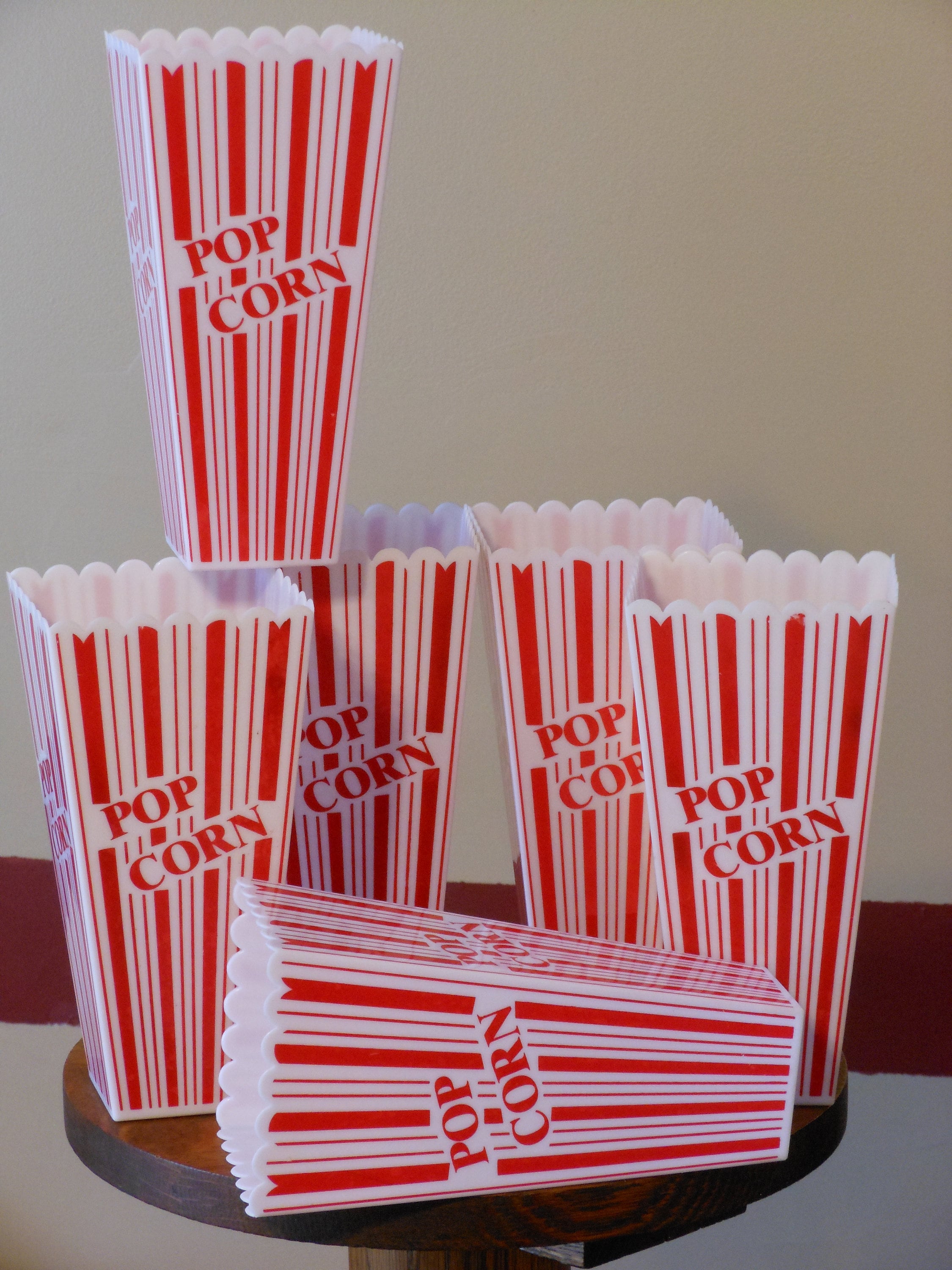 Six Popcorn Plastic Boxes