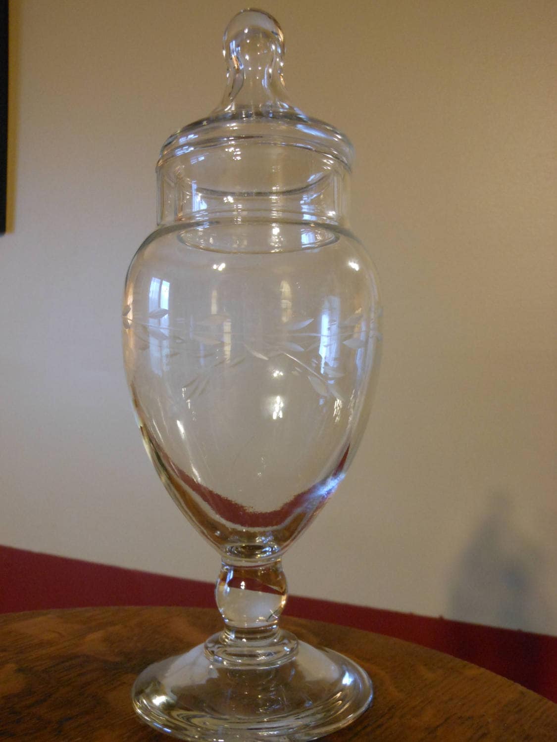 Clear Crystal Vintage Candy Jar w/ Lid