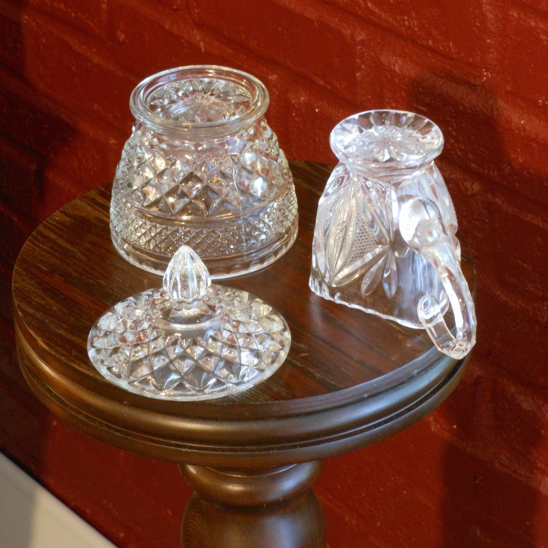 Crystal Creamer & Sugar Bowl Set