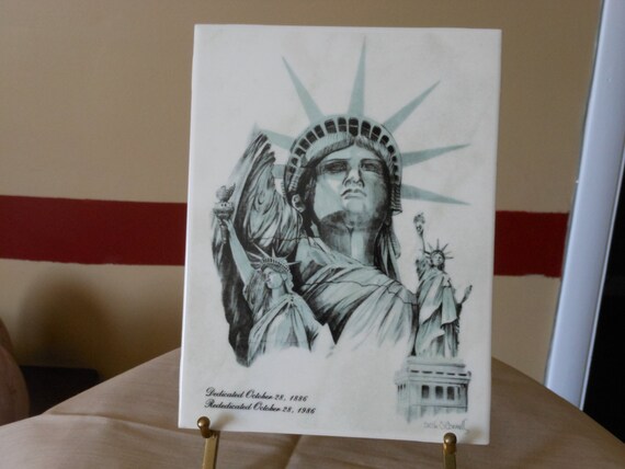 Signed Commemorative Tile for Statue of Liberty's 100th | Etsy