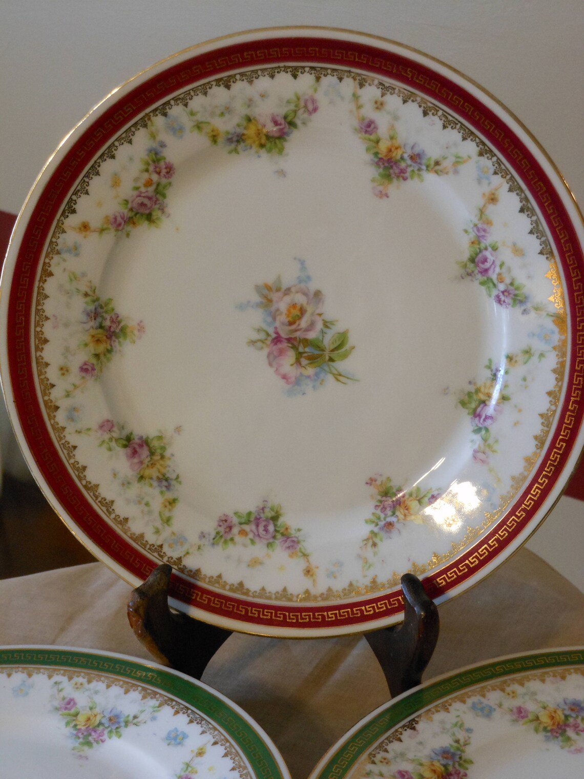 Three Imperial Crown China Salad Plates Austria | Etsy