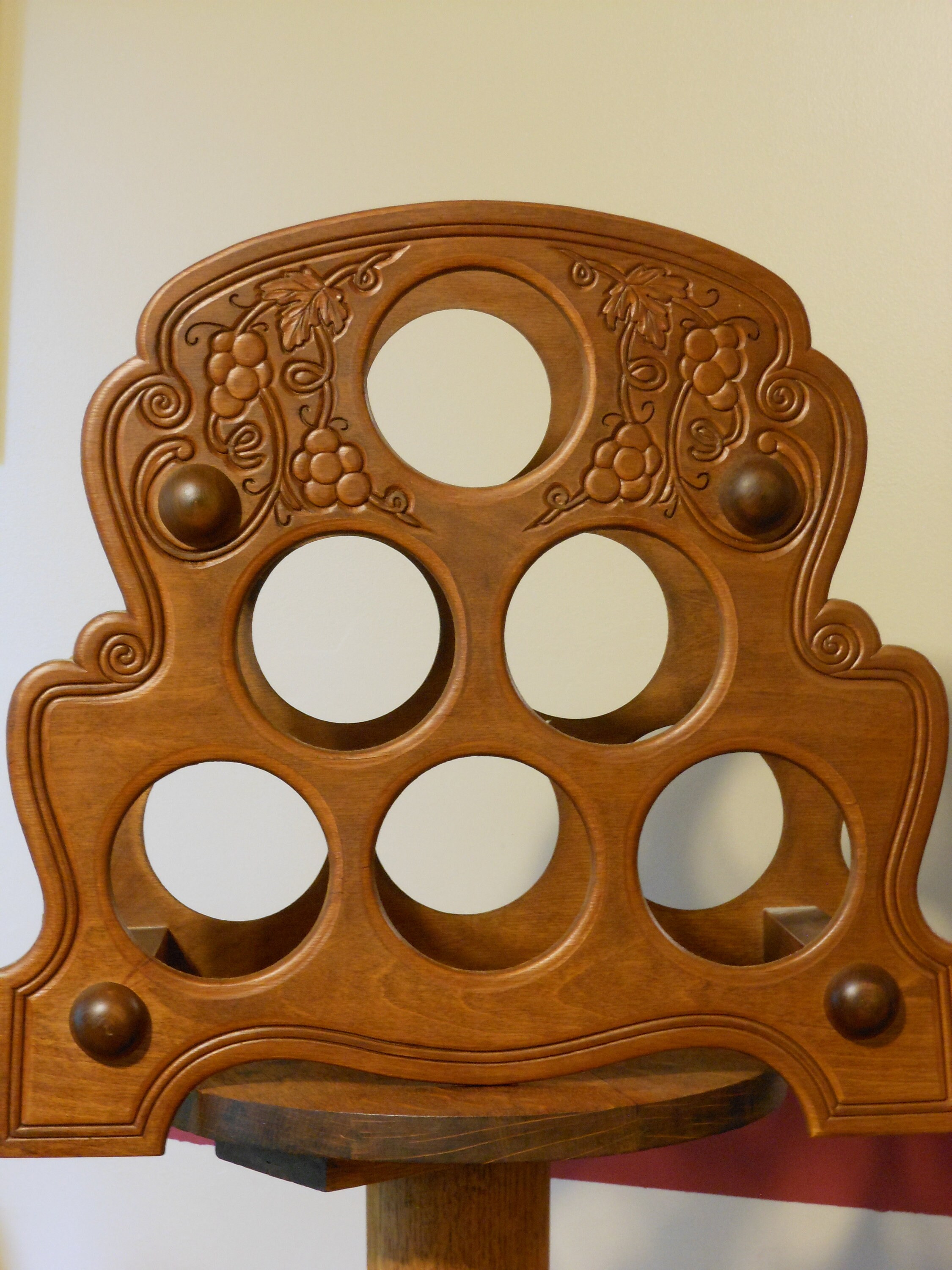 Ornate Wooden Wine Rack