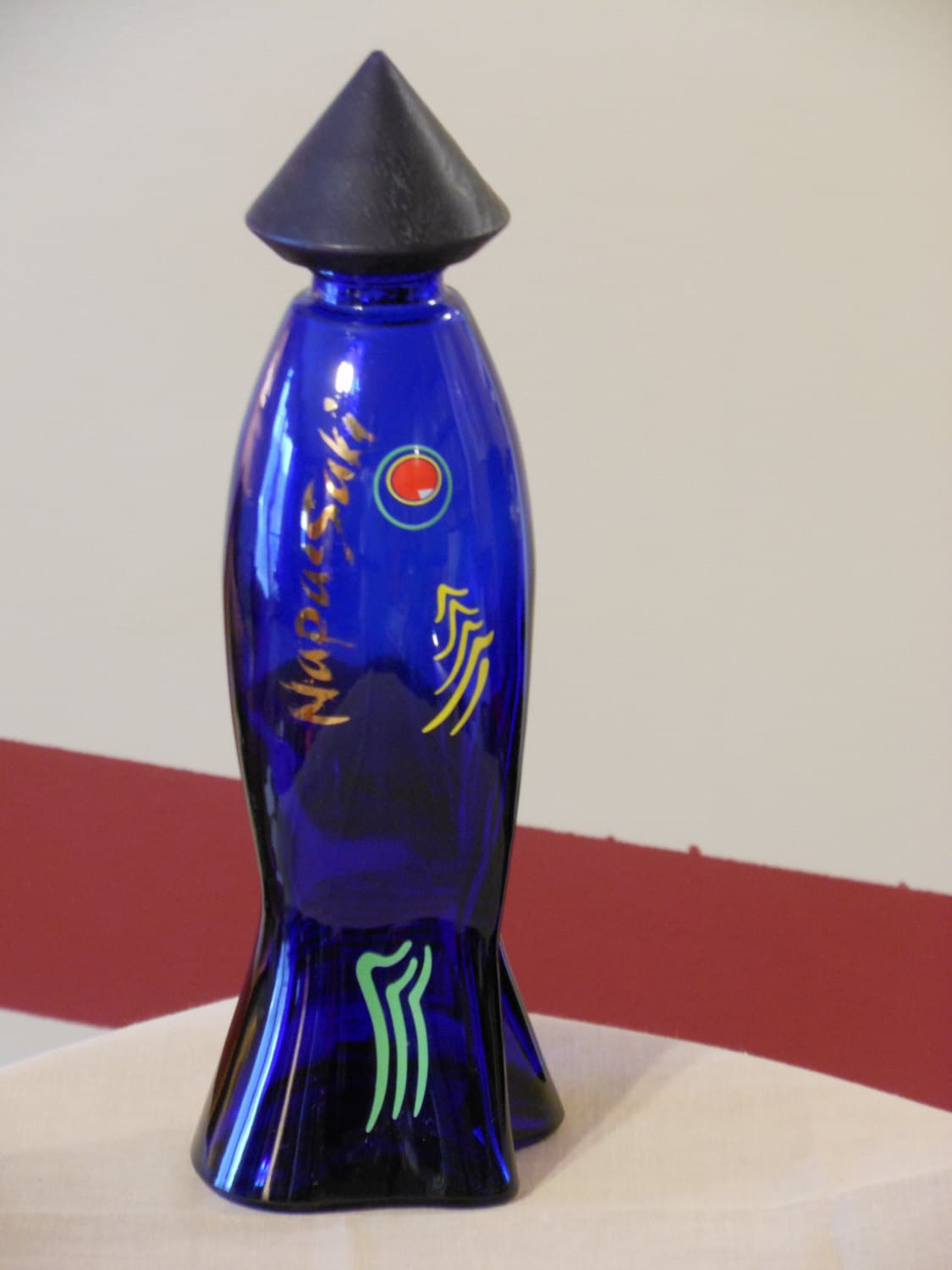 Napa Saki Blue Rocket Bottle with Wooden Cap