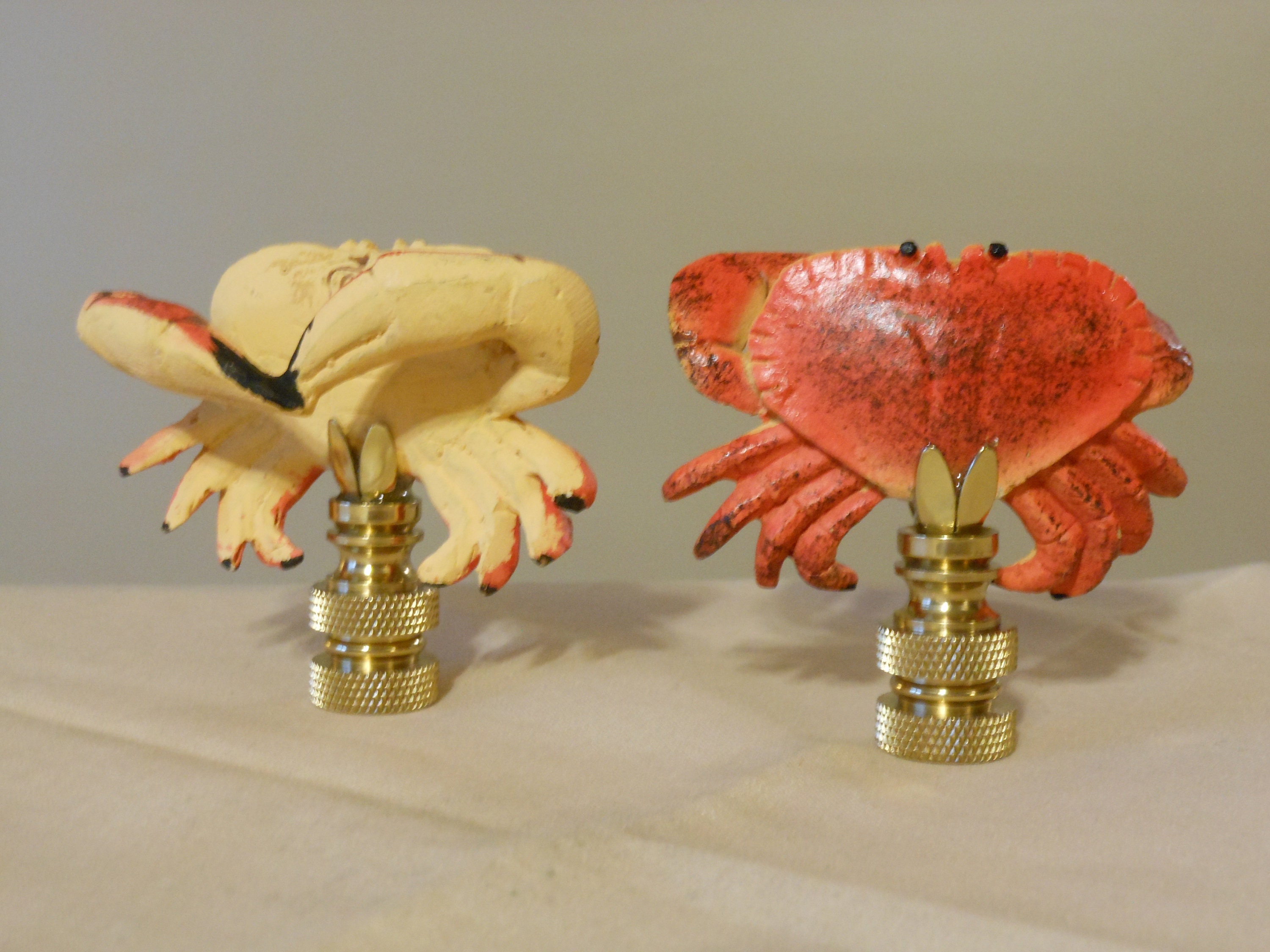 Two Crab Lamp Finials