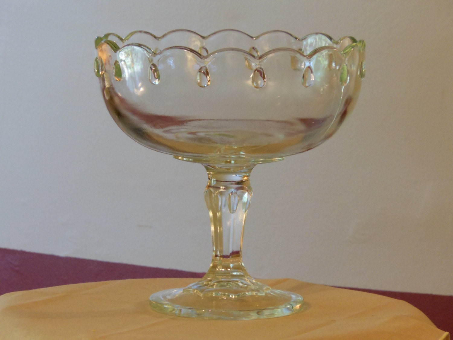 Clear Indiana Glass Teardrop Compote