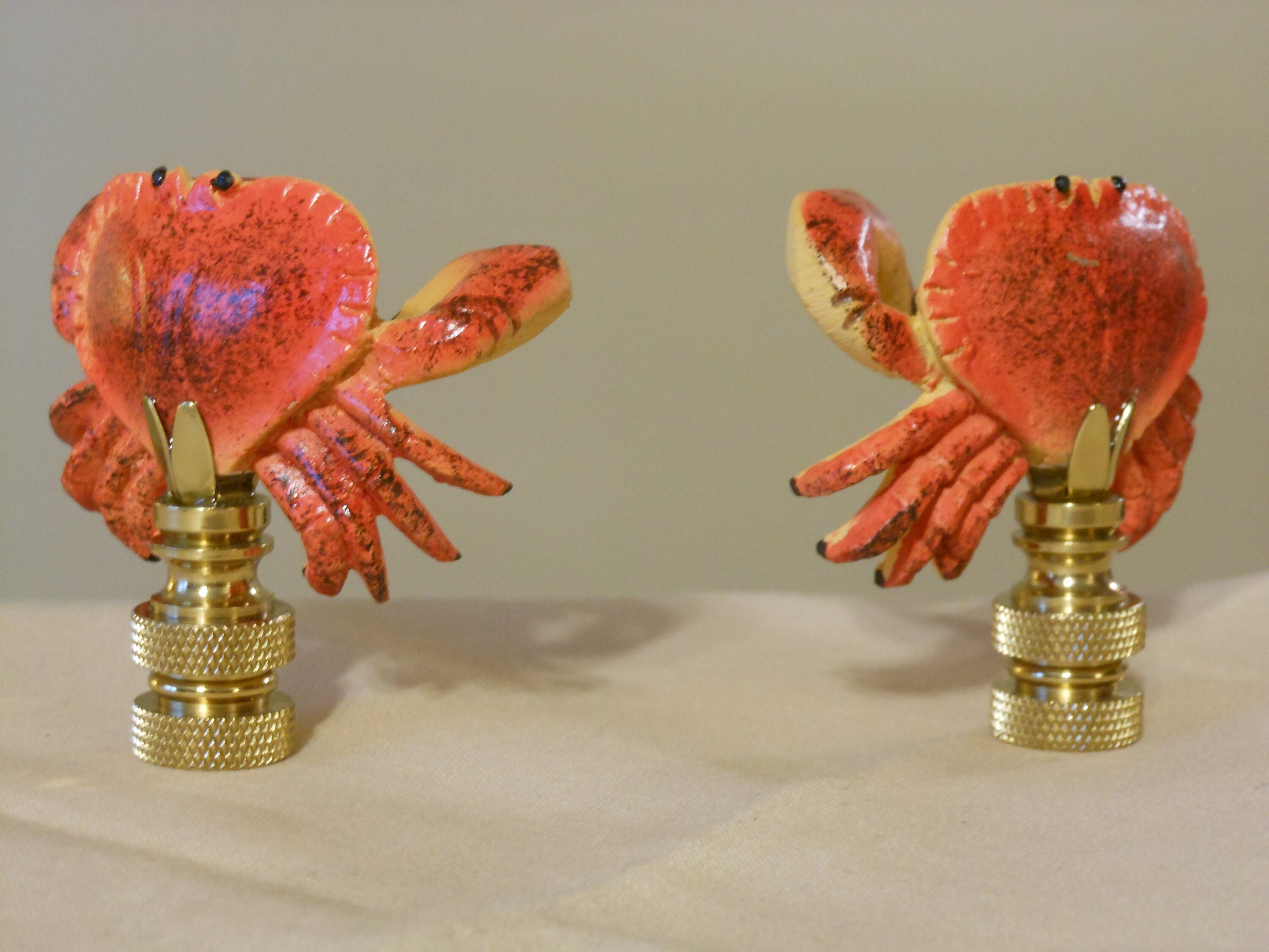 Two Crab Lamp Finials