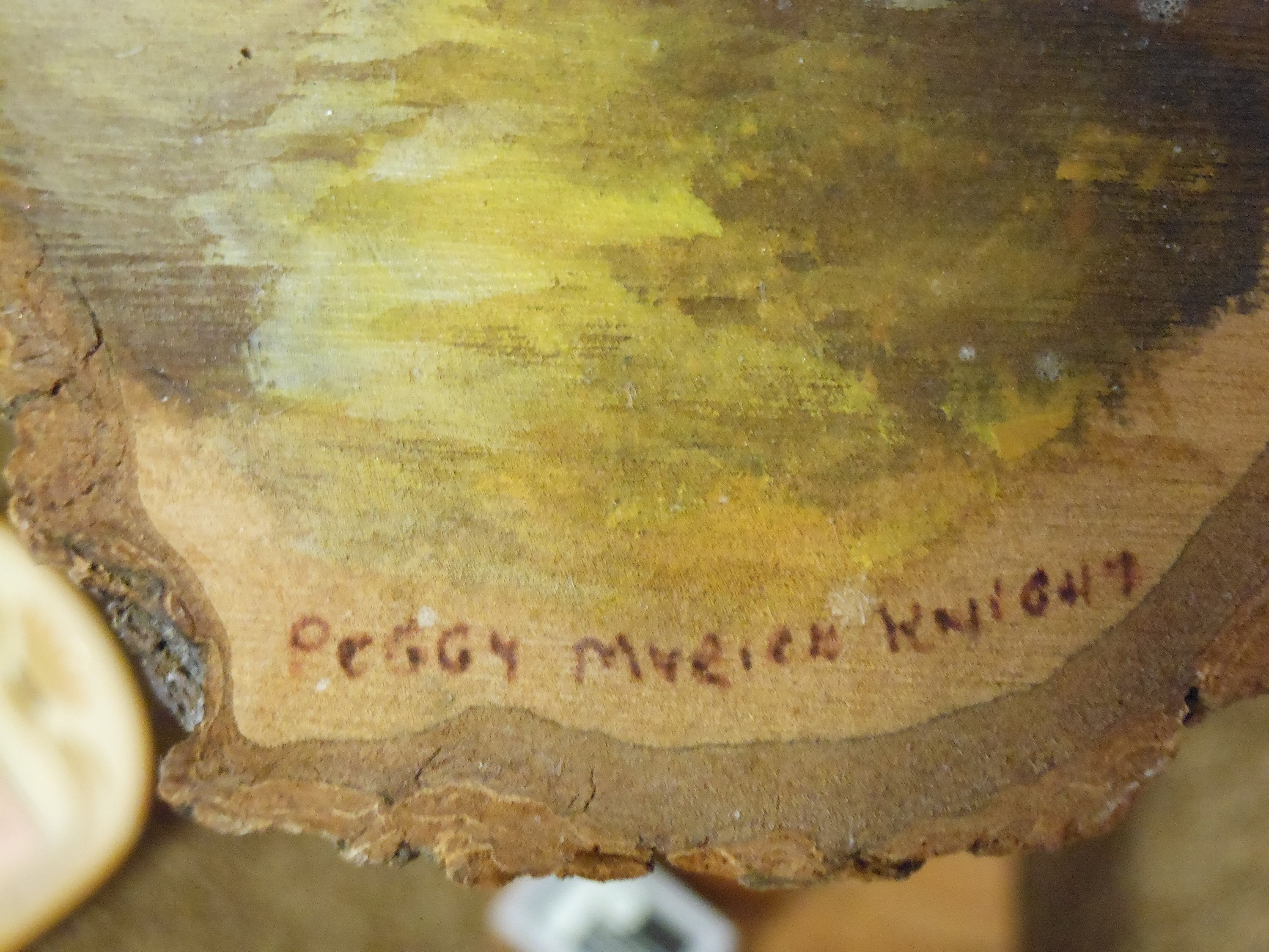 Peggy Myrick Knight Signed Rustic Painting on Wood | Etsy