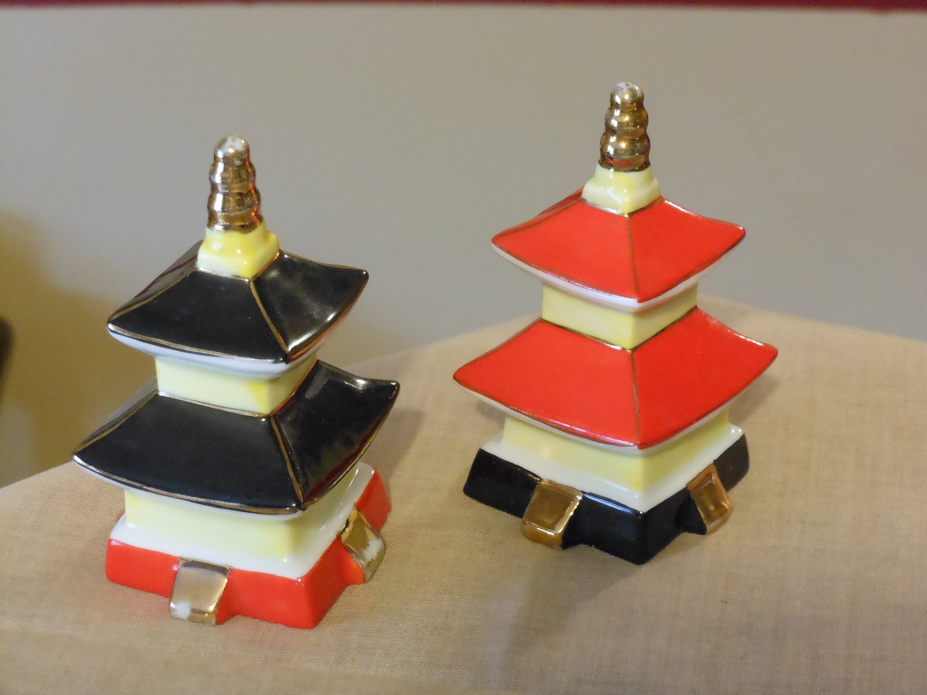 Vintage Pagoda Salt & Pepper Shakers