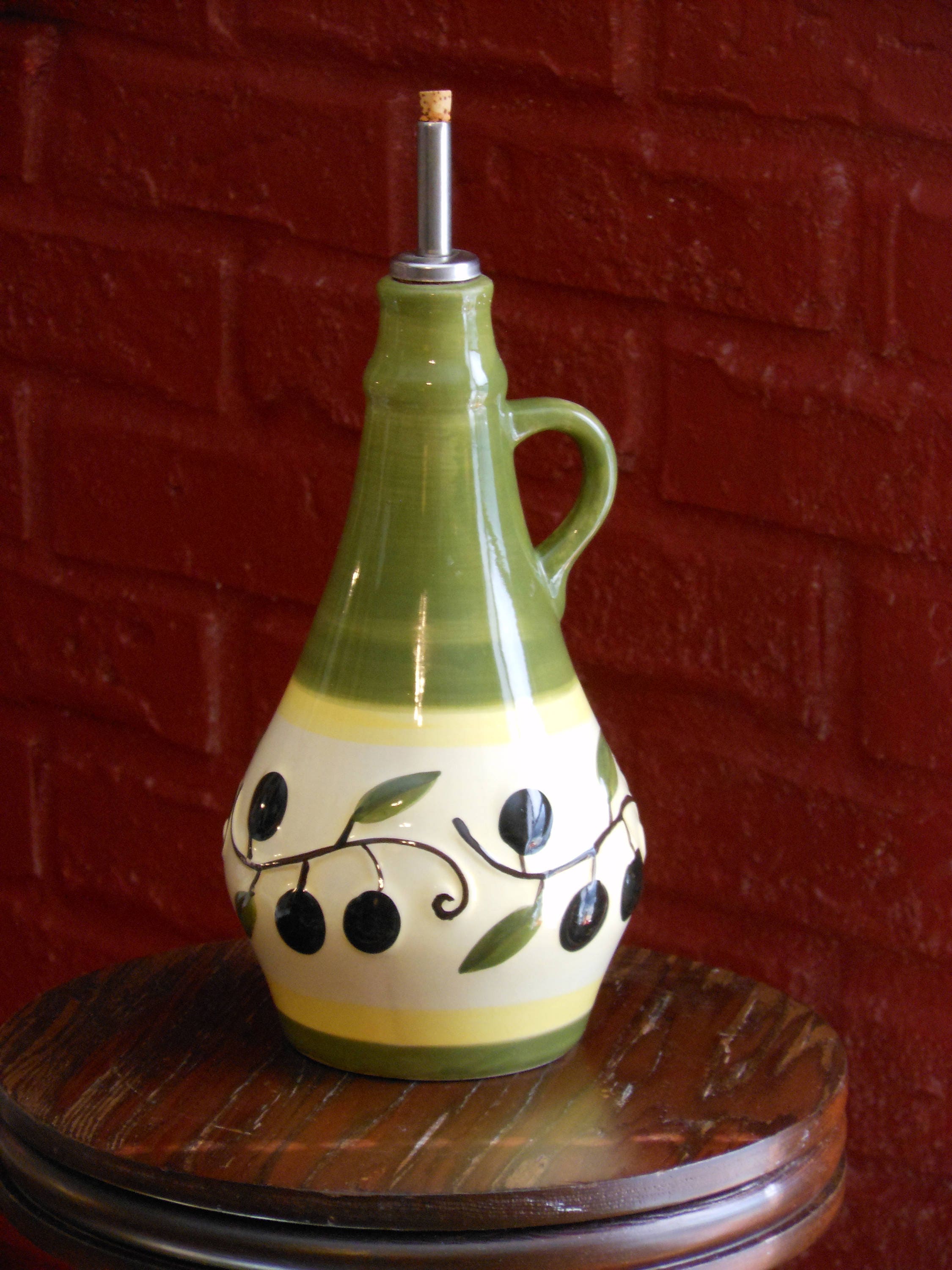 Ceramic Vintage Olive Oil Jug