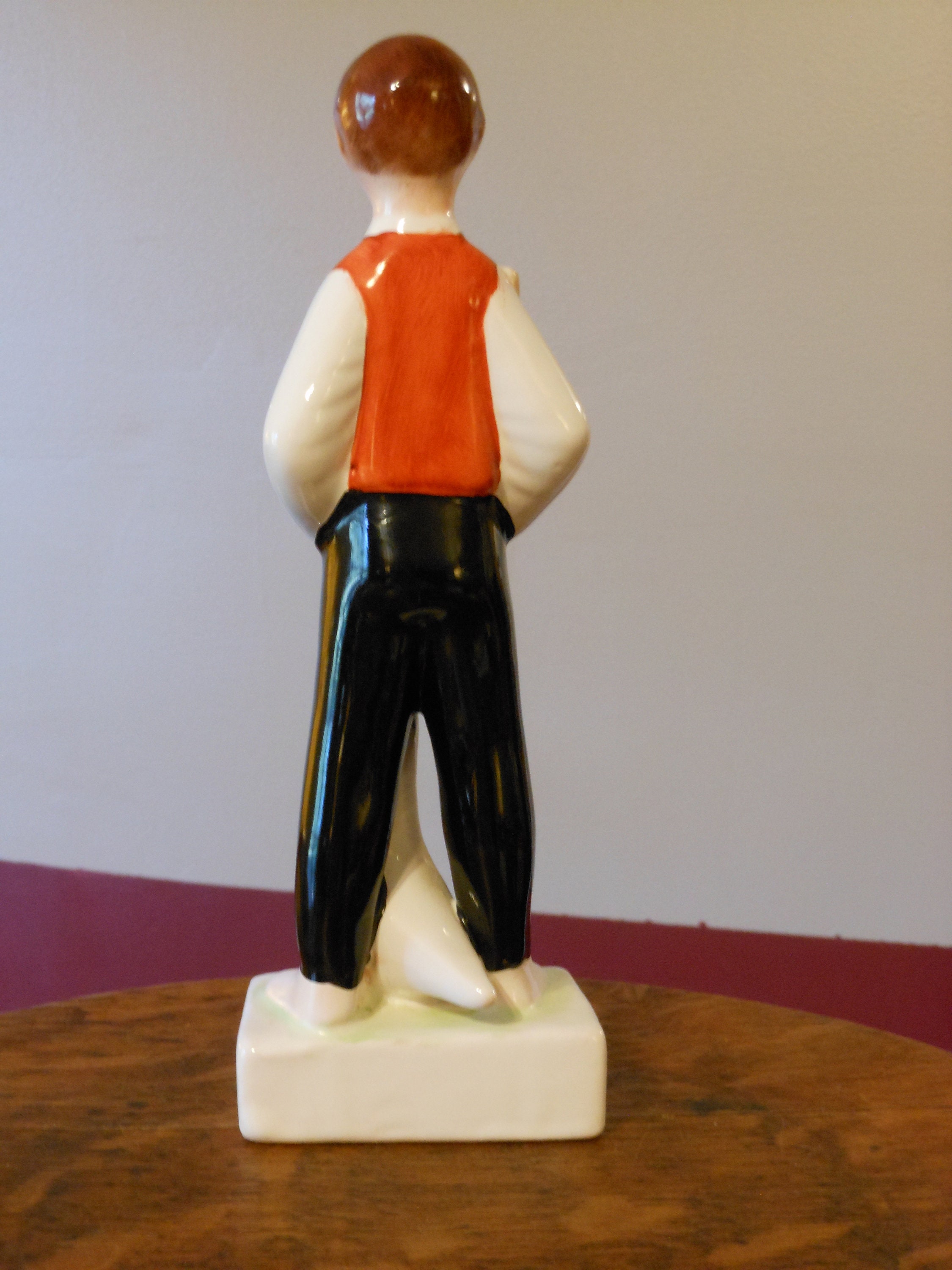 Vintage Hand Painted Figurine of Boy with Goose