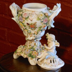 Late 19th, Early 20th Century Sitzendorf Vase With Lid: Thuringia ...