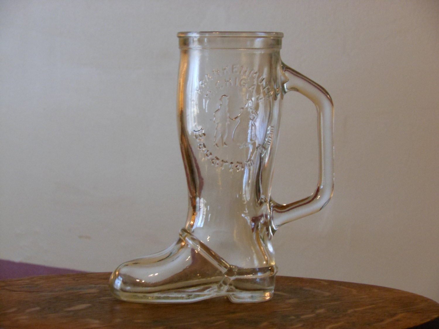 Vintage Souvenir Glass Boot--Bavarian Inn--Frankenmuth, Michigan