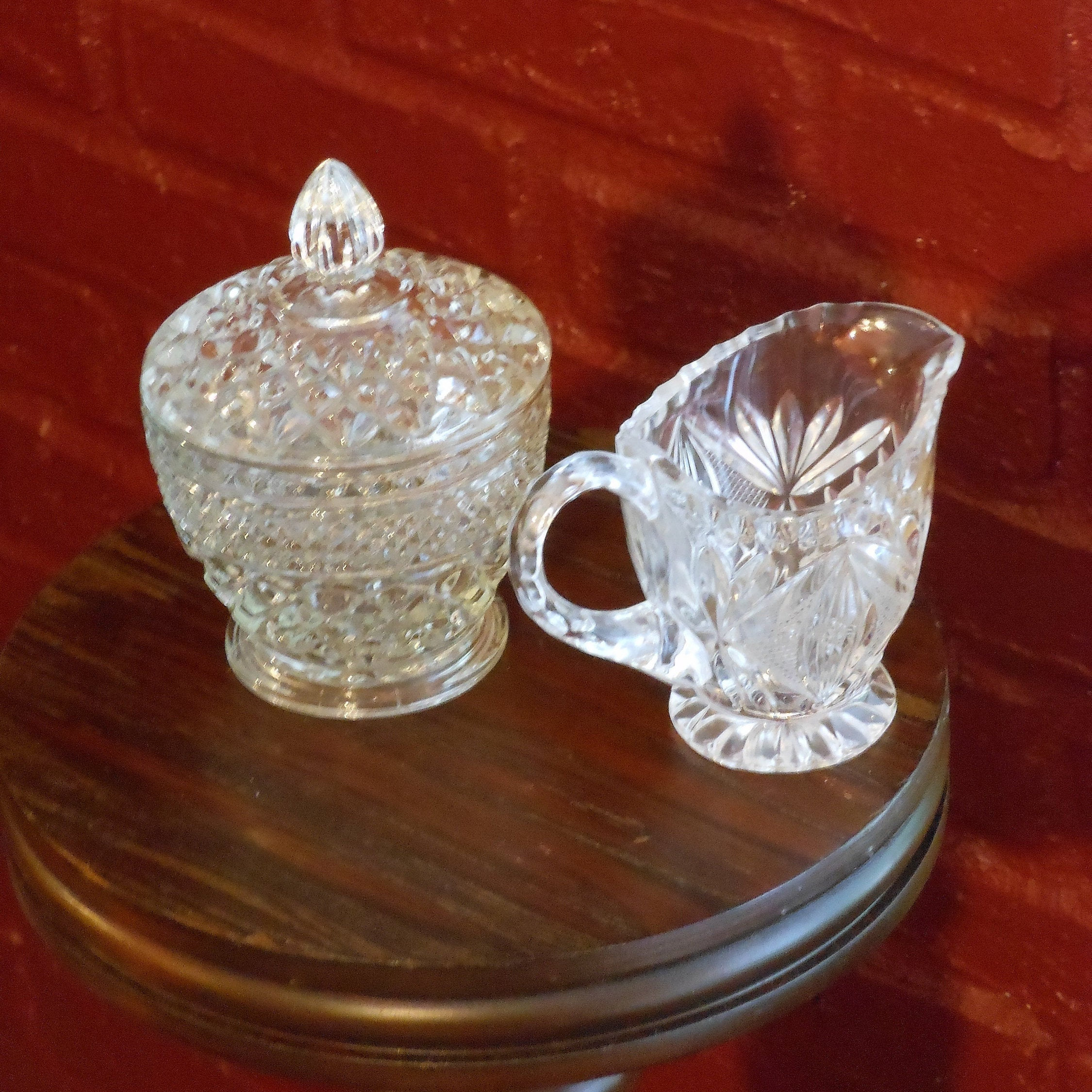Crystal Creamer & Sugar Bowl Set