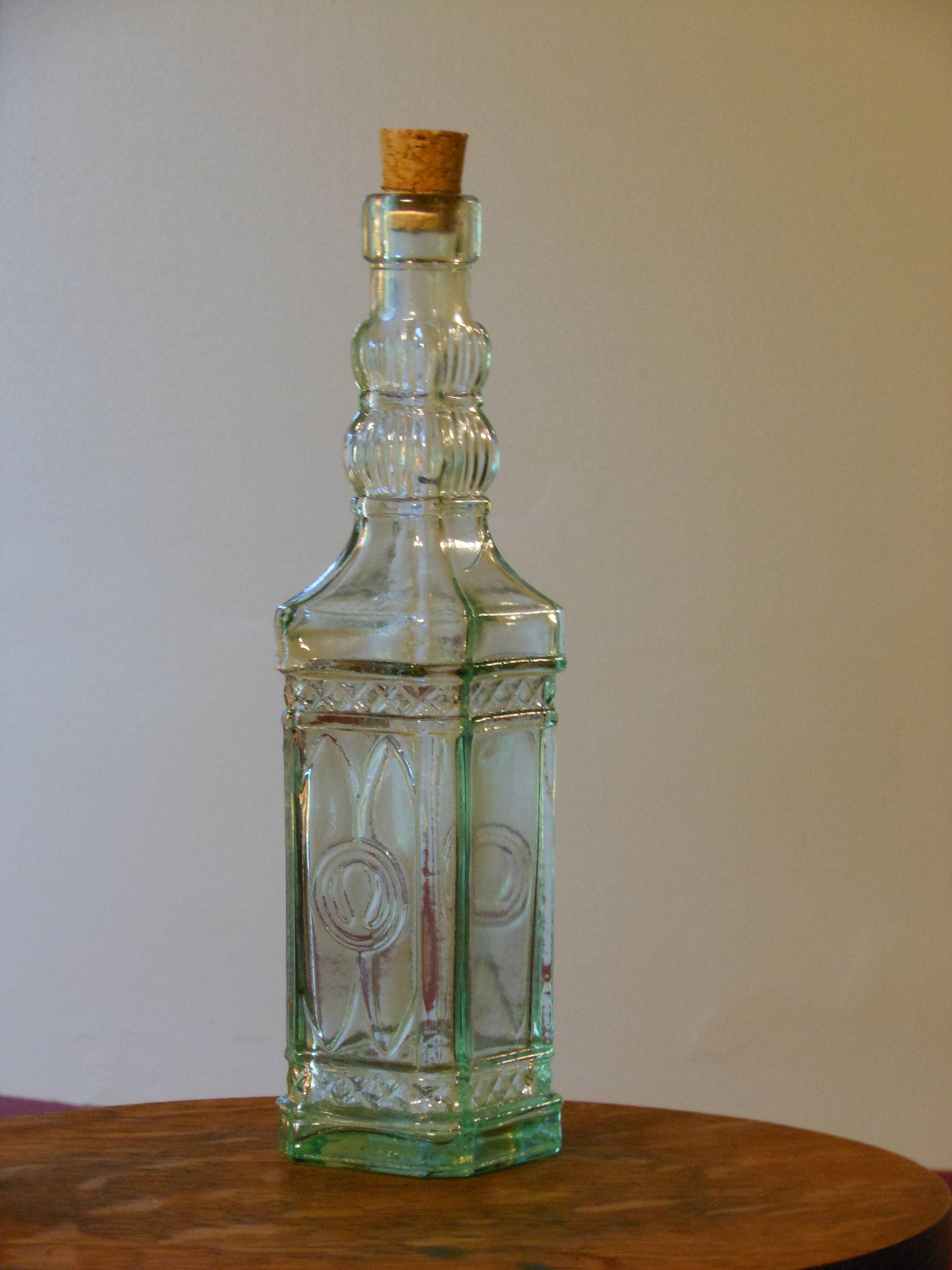 Ornate Hand Blown Vintage Glass Bottle