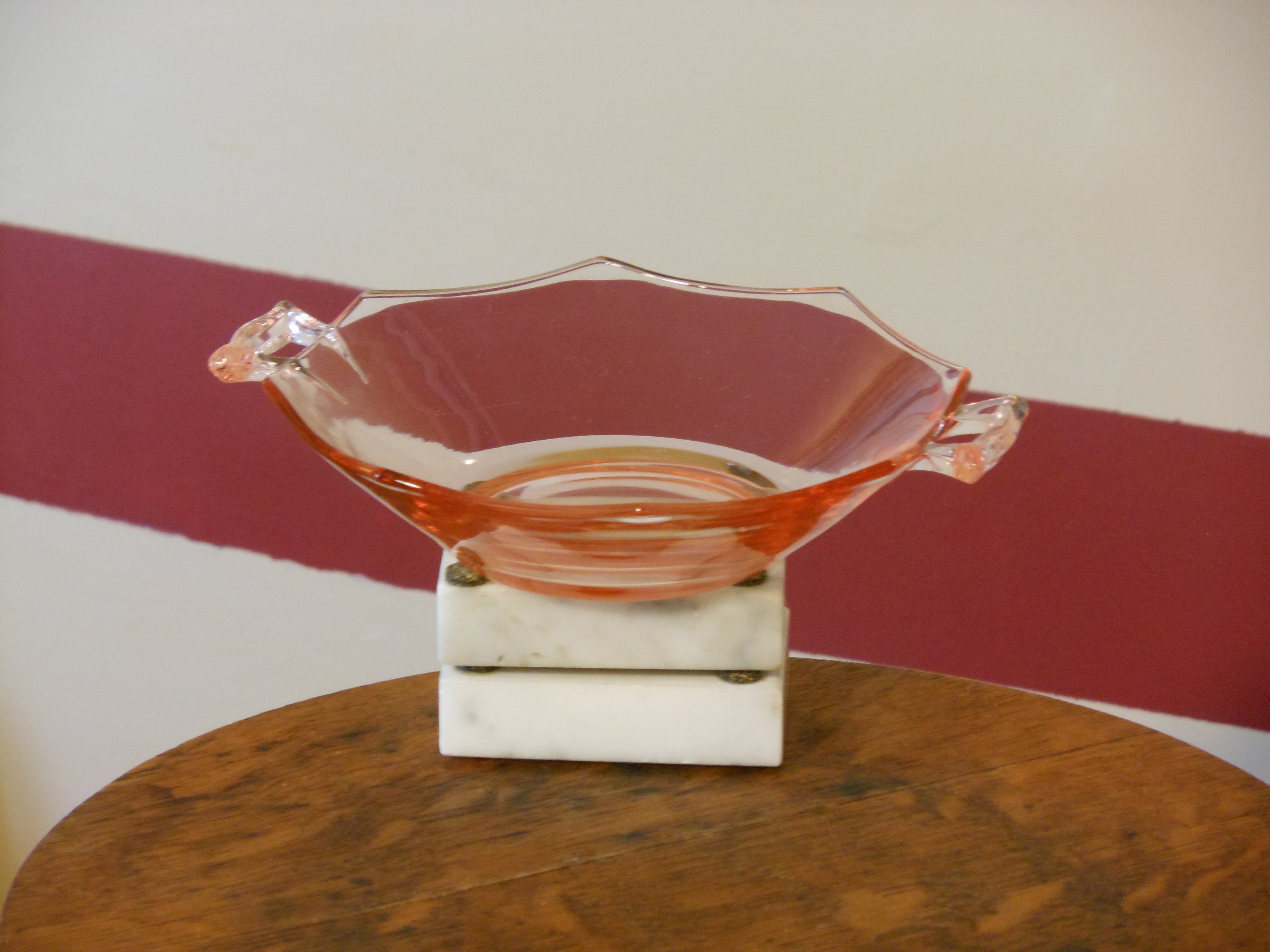 Pink Depression Glass Octagon Dish/Bowl
