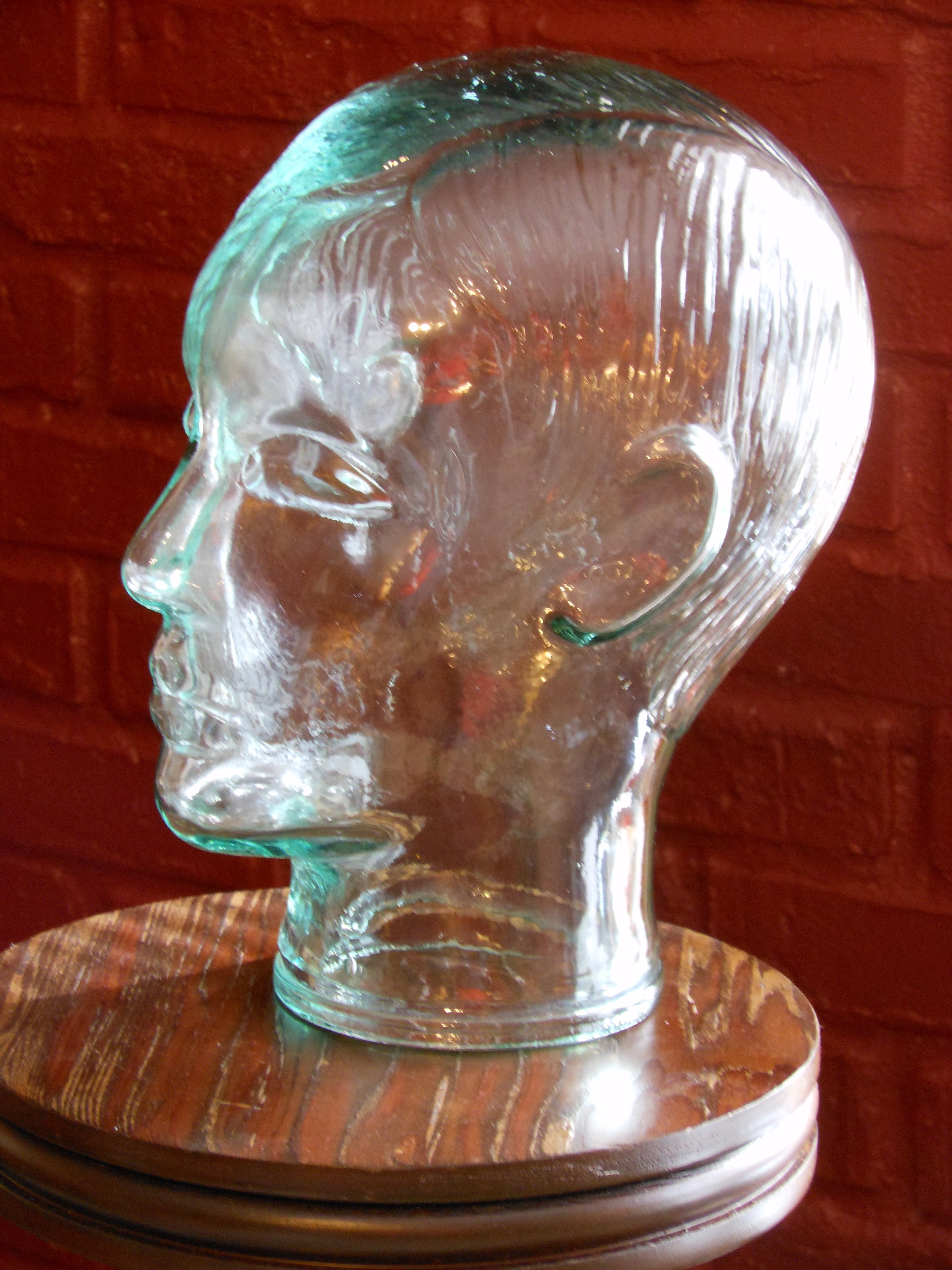 One Vintage, Hollow 10-Inch High Glass Head
