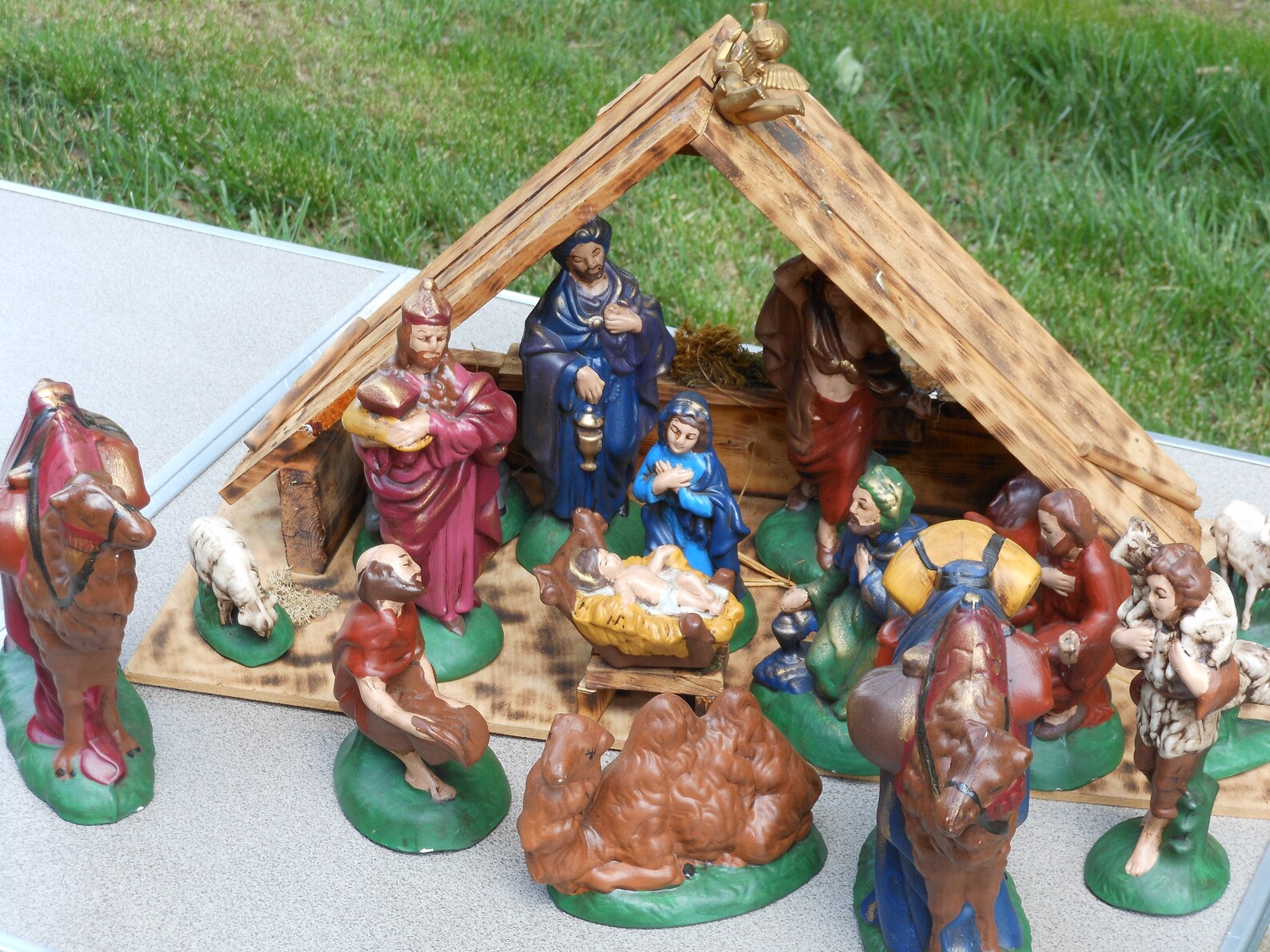Vintage Atlantic Mold 20-piece Hand Painted Nativity Set | Etsy