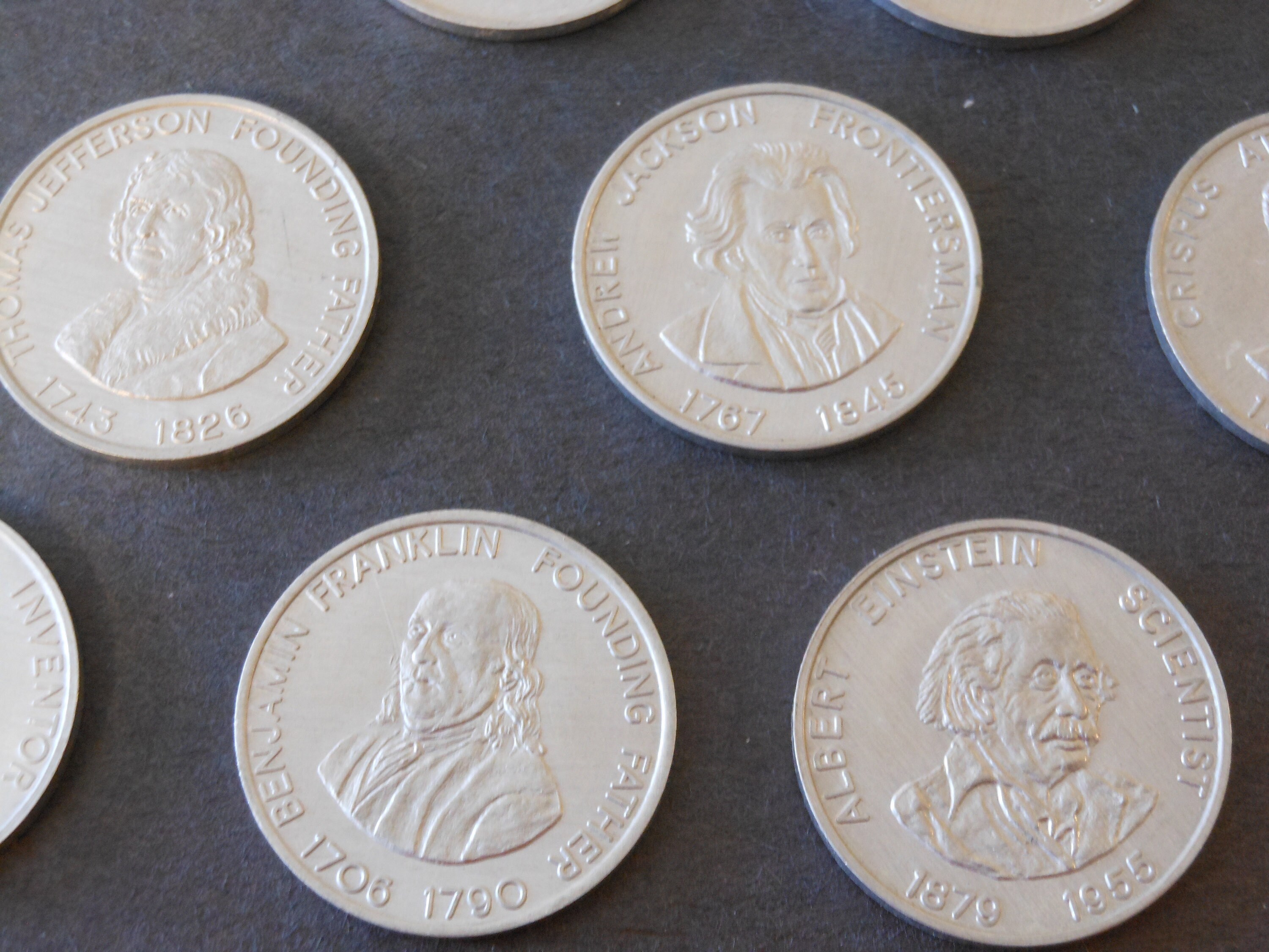 Shell Famous Americans Coin-Collecting Game -- 21 Coins