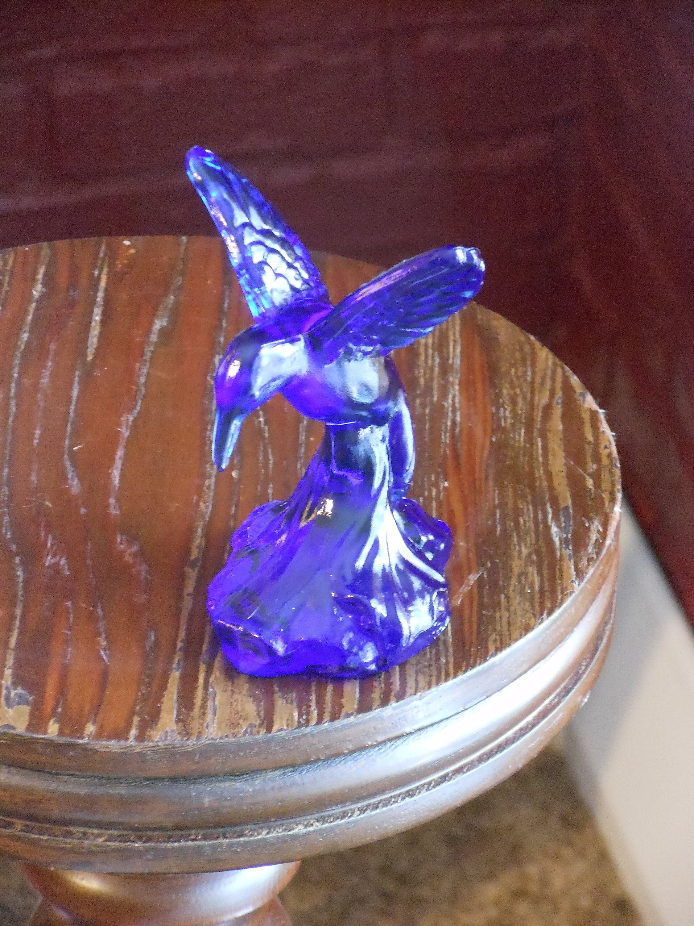 Fenton Blue Glass Hummingbird