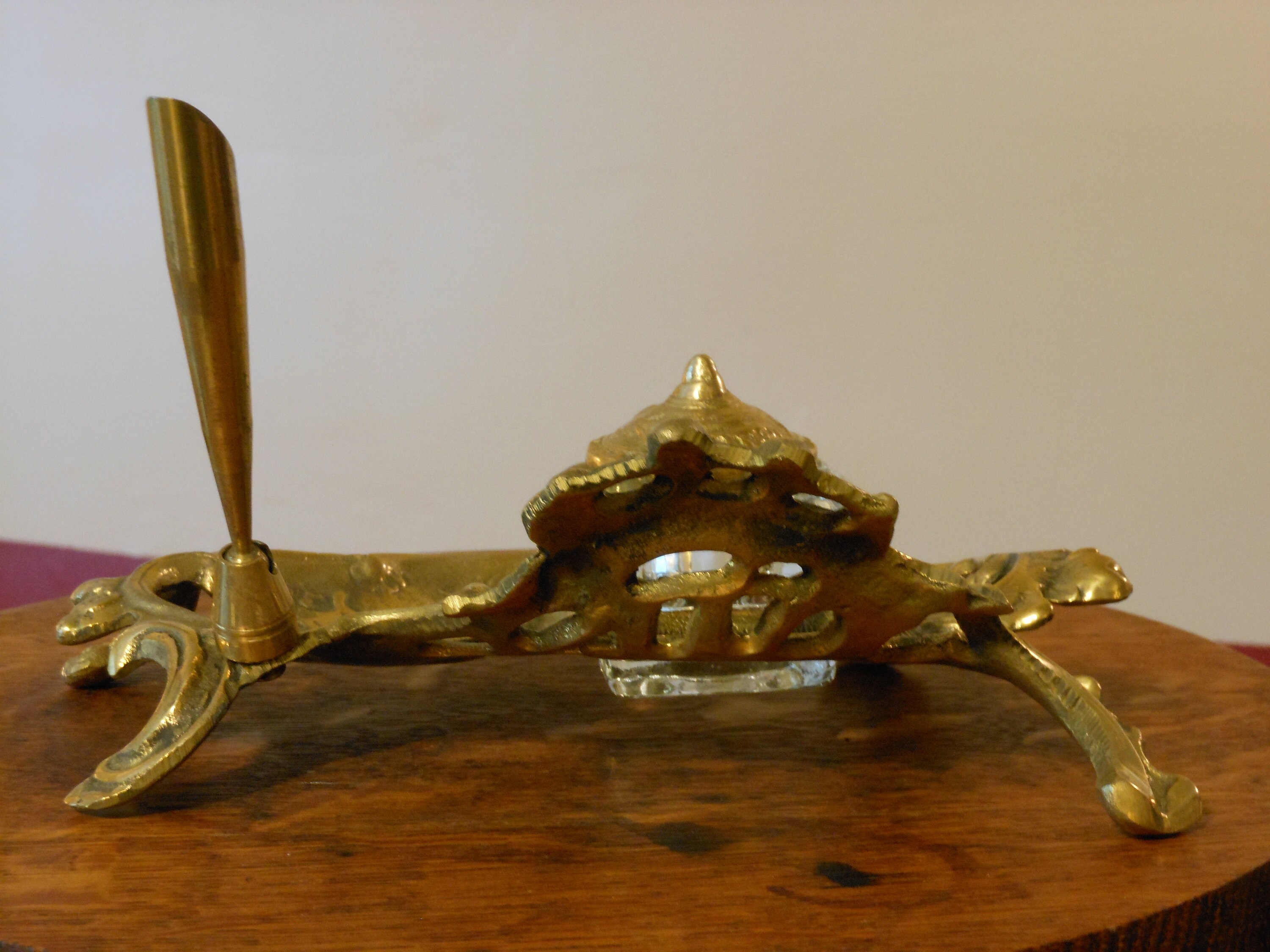 Art Nouveau Style Brass Ink Well