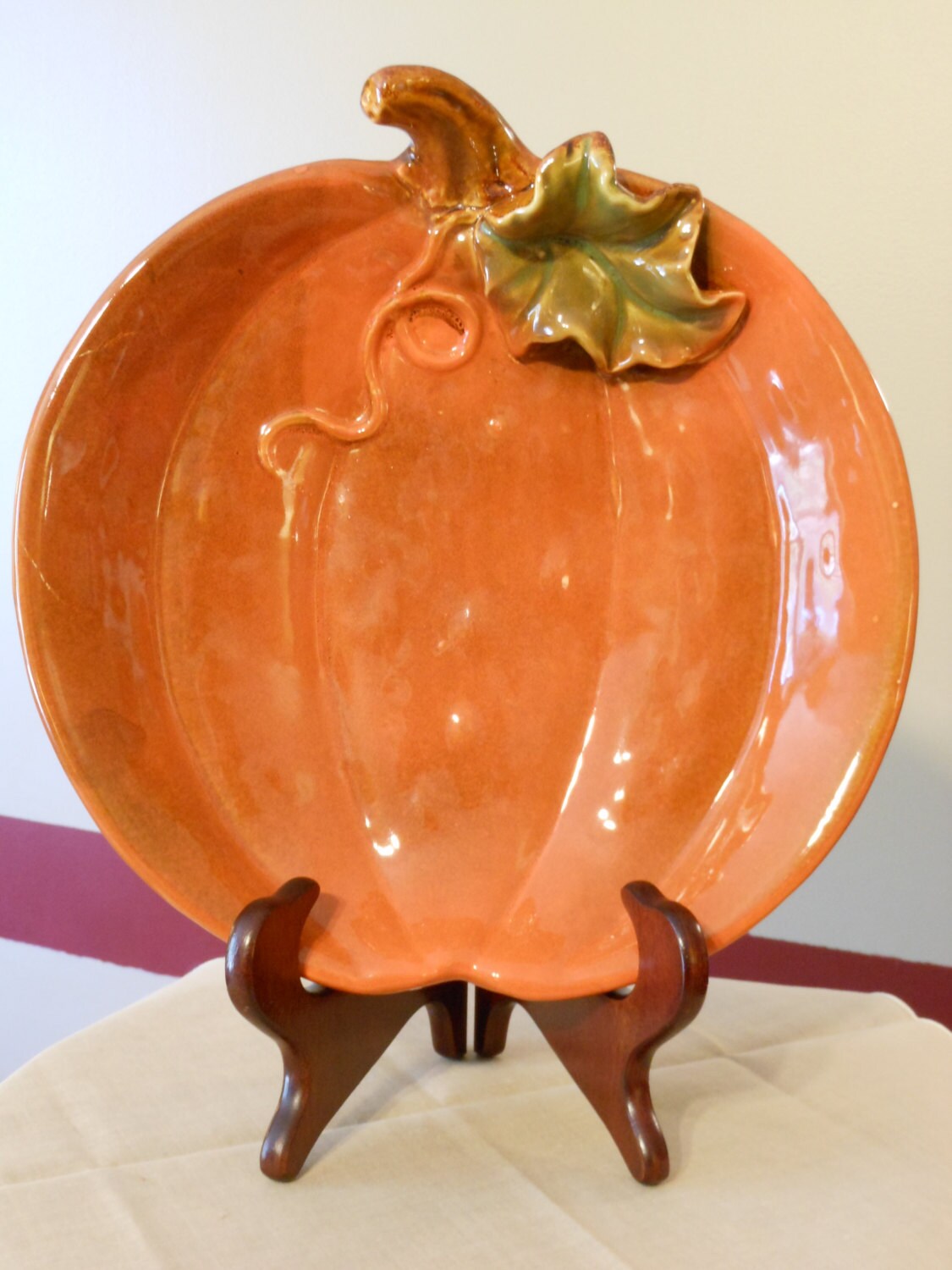 Ceramic Pumpkin Serving Tray