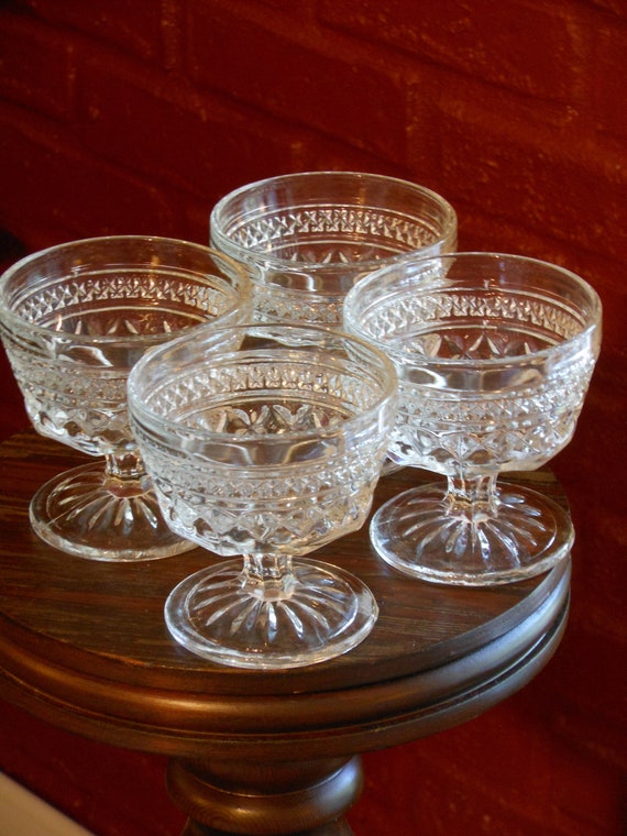 Four Cut Crystal Sherbet Cups | Etsy