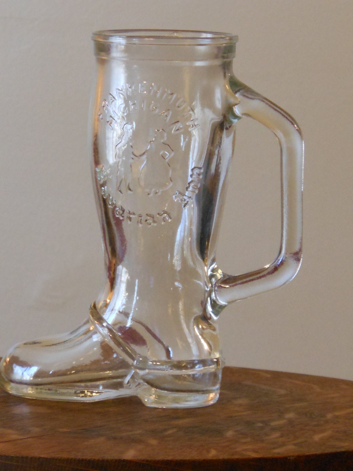 Vintage Souvenir Glass Boot--Bavarian Inn--Frankenmuth, Michigan