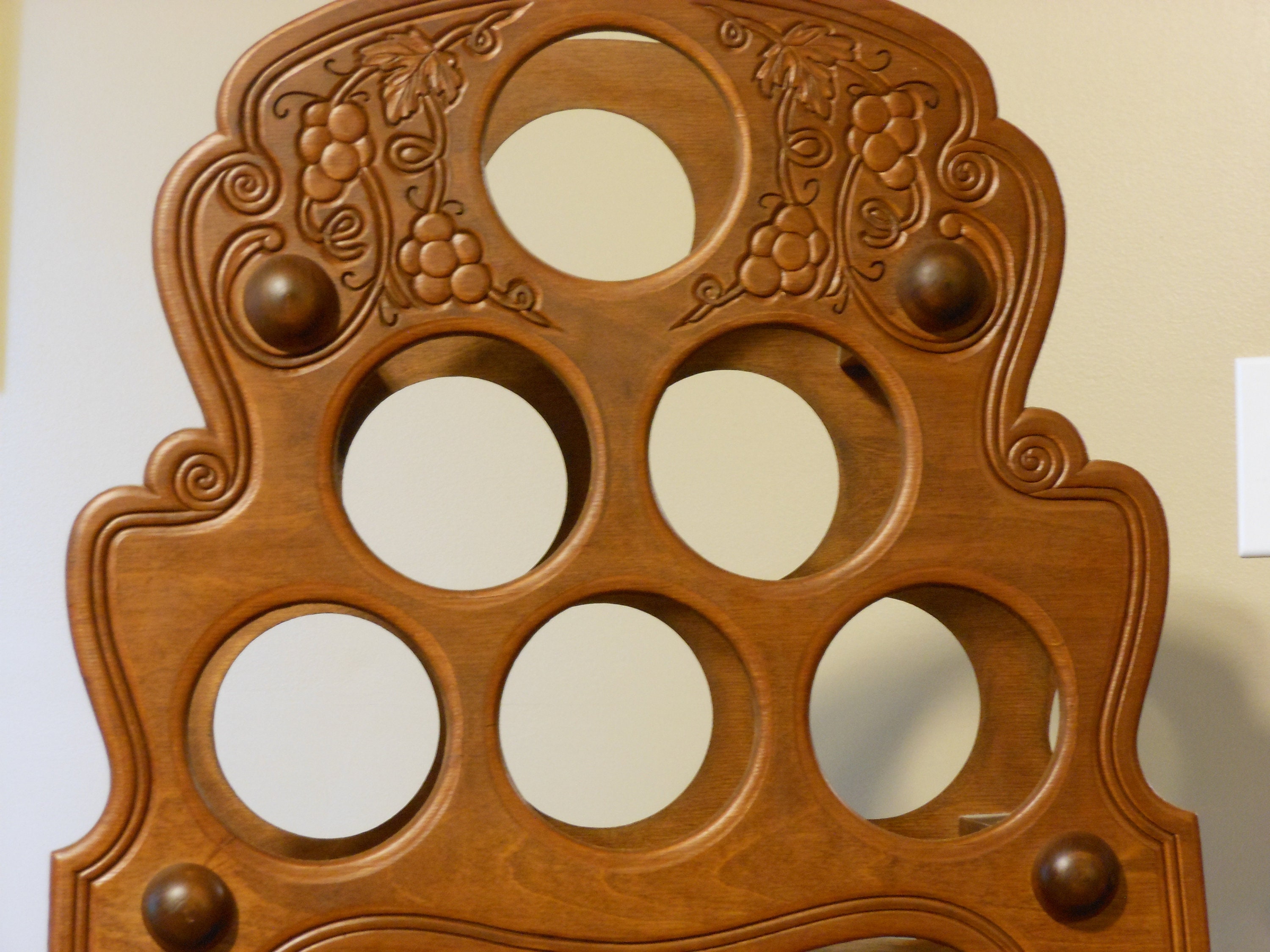 Ornate Wooden Wine Rack