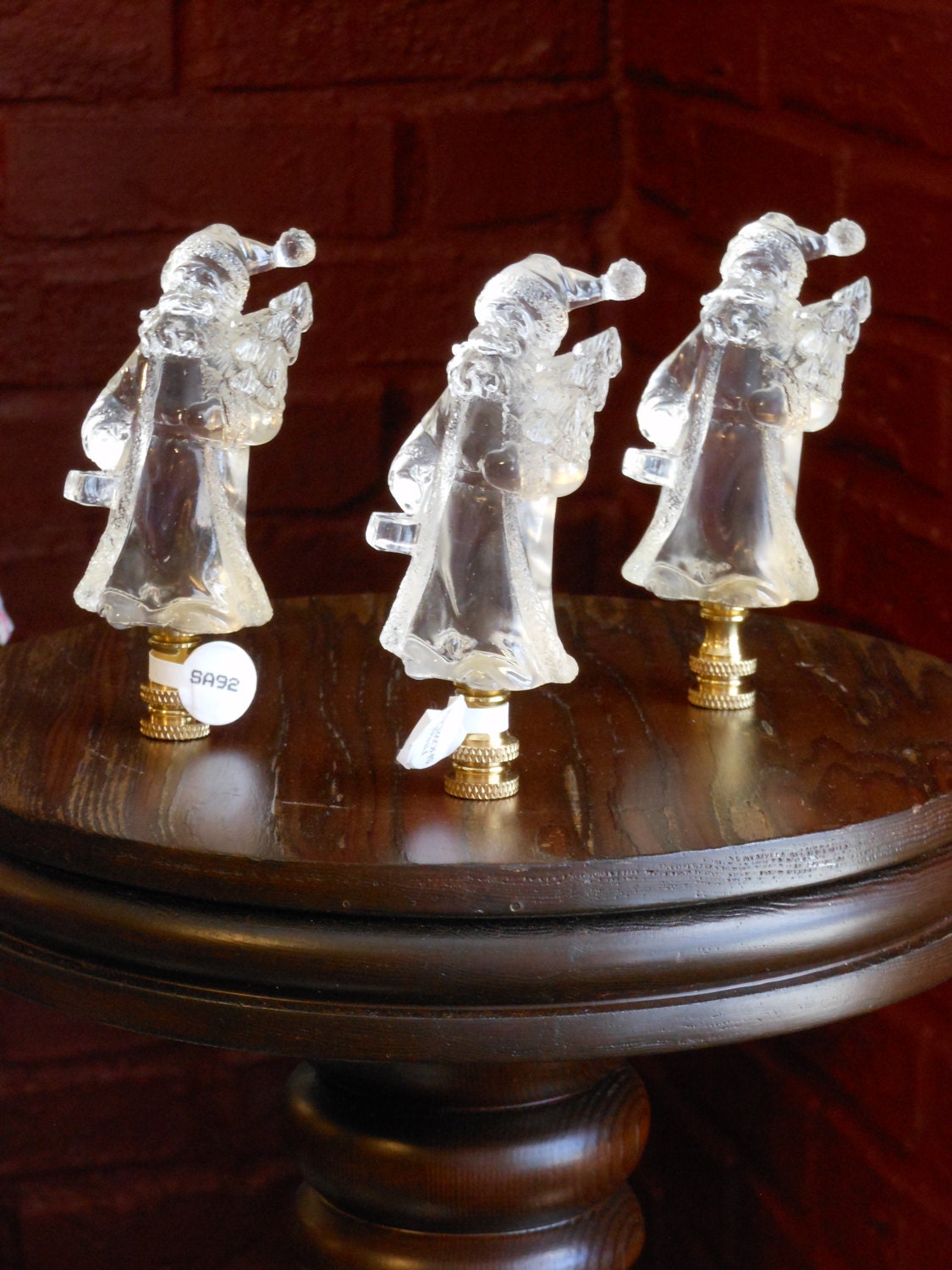 Three Plastic Resin Santa Claus Lamp Finials