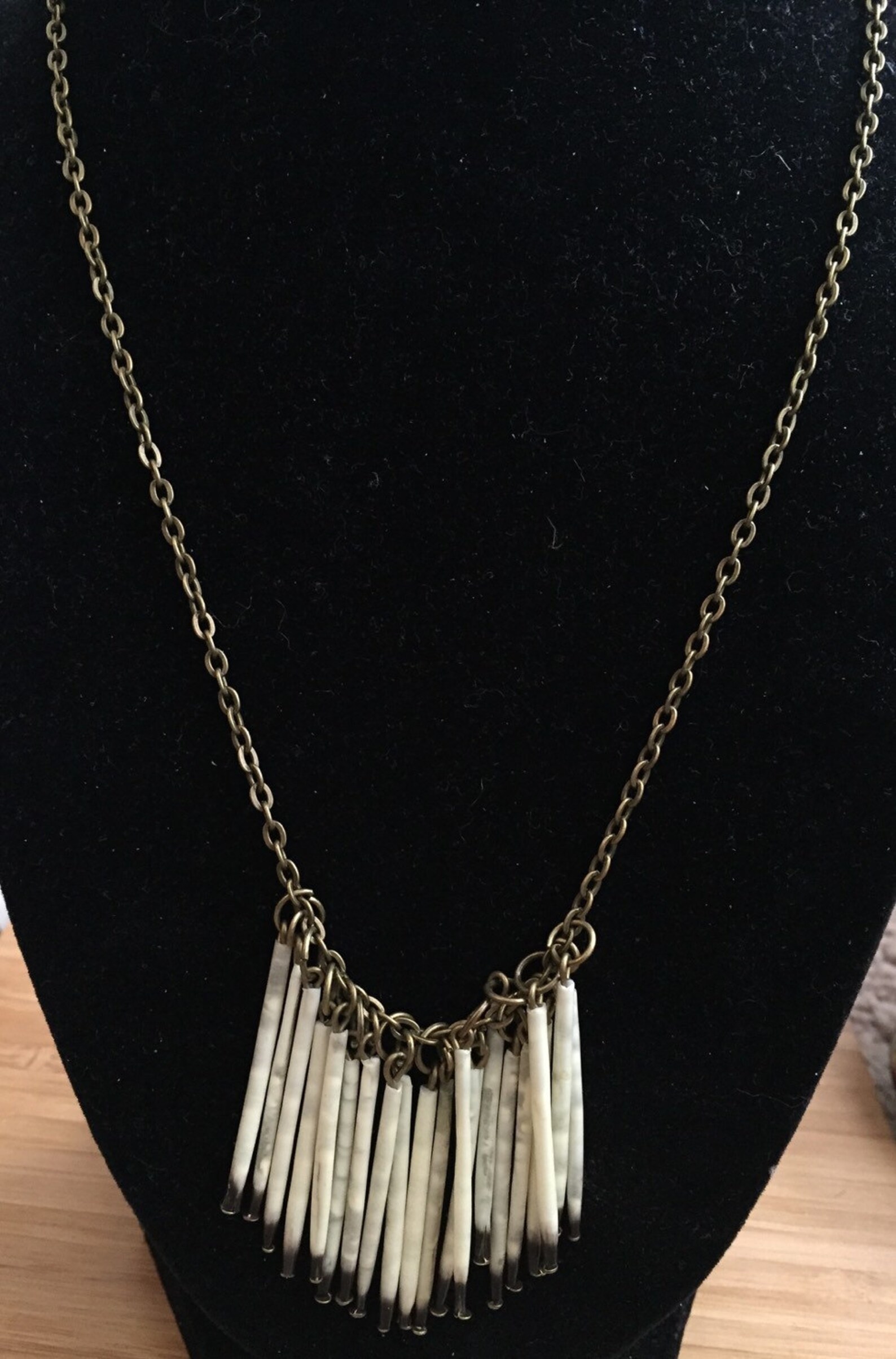 Antique Bronze Quill Necklace - Etsy