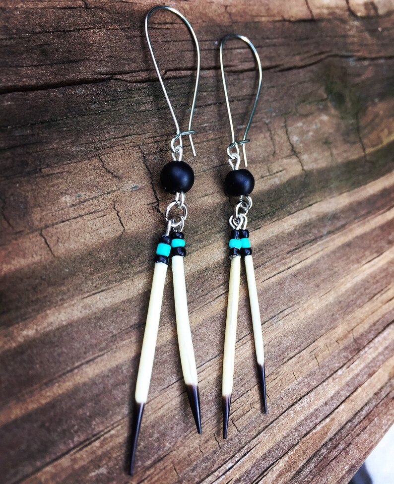 Onyx Turquoise Double Quills - Etsy