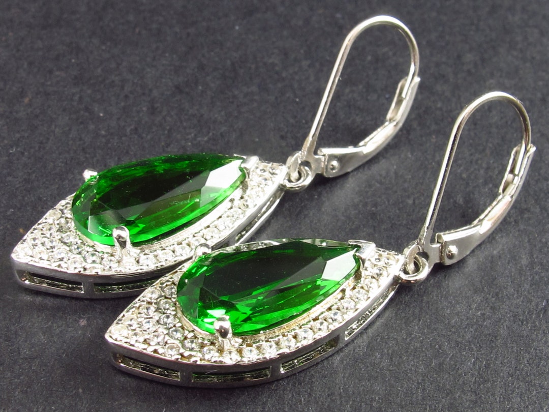 Helenite Gaia Stone Gem Sterling Silver Earrings From - Etsy UK
