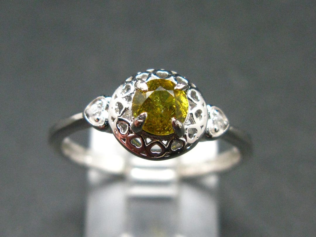 Gem Vesuvianite Idocrase Silver Ring From Canada 0.47 Carats Size 9 - Etsy