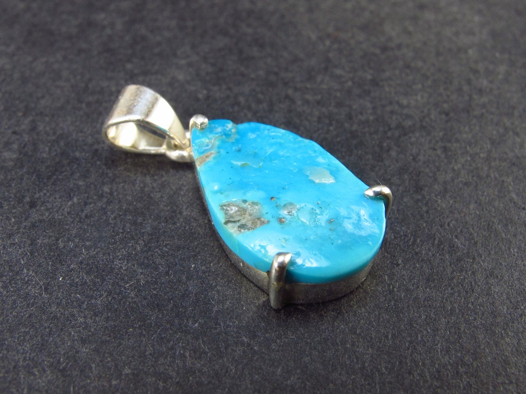 Amazing Intense Blue Genuine Turquoise 925 Silver Pendant 1.1 2.62 ...