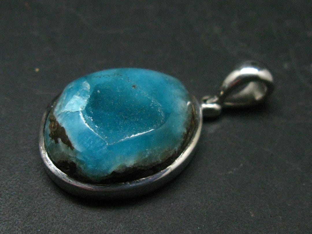 Blue Hemimorphite Silver Pendant From China 1.6 10.94 Grams - Etsy