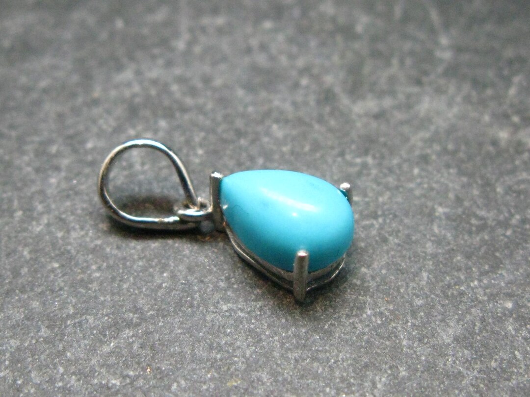 Amazing Large Intense Blue Genuine Turquoise 925 Silver Pendant 0.6 0. ...