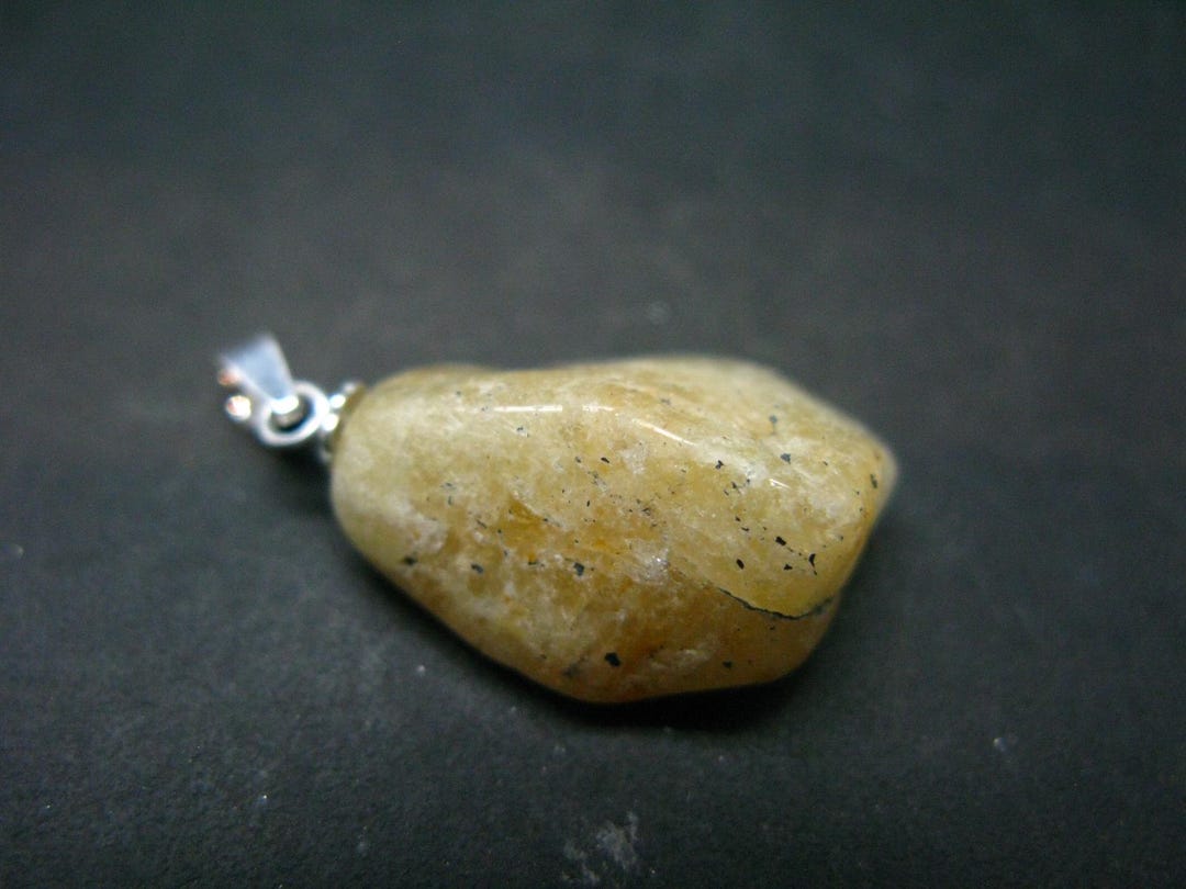 Golden Beryl Heliodor Tumbled Silver Pendant From Brazil 1.0 3.38 Grams ...