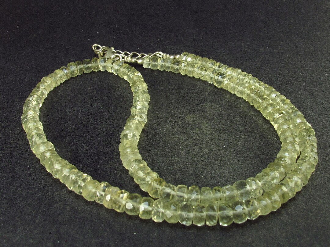 Gem Libyan Desert Glass Tektite Necklace Faceted Rondelle Beads From ...