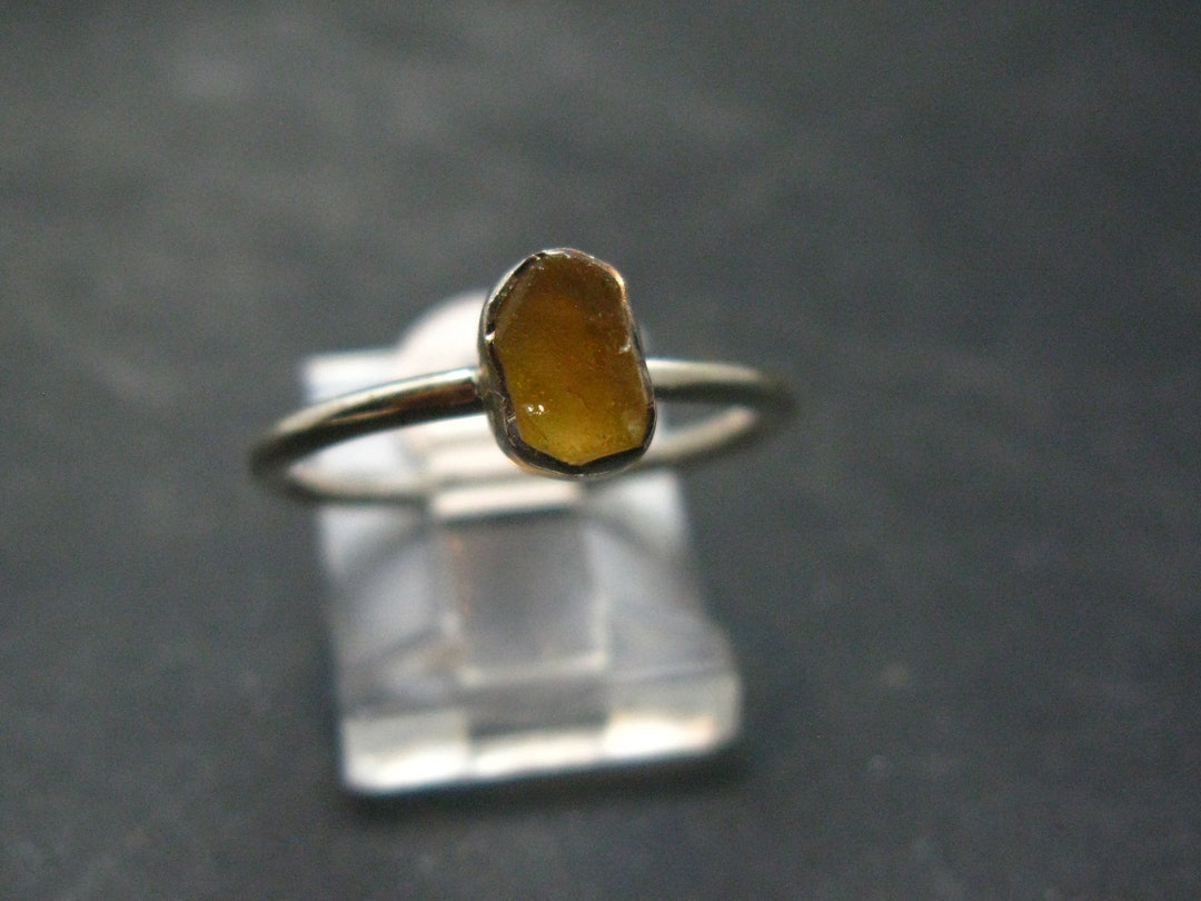 Libyan Tektite Sterling Silver Ring From Libya Size 8 2.0 Grams - Etsy