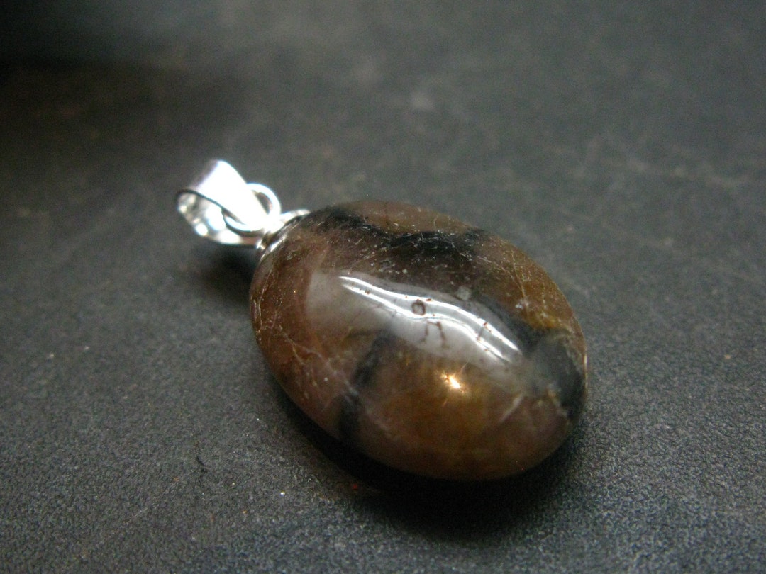 Perfect Cross-shaped Andalusite variety of Chiastolite Silver Pendant ...