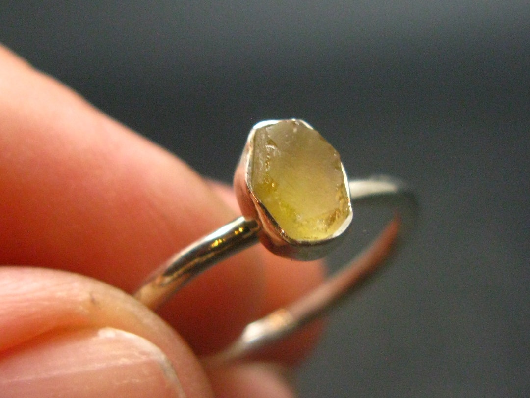 Libyan Tektite Sterling Silver Ring From Libya Size 6 1.76 Grams - Etsy