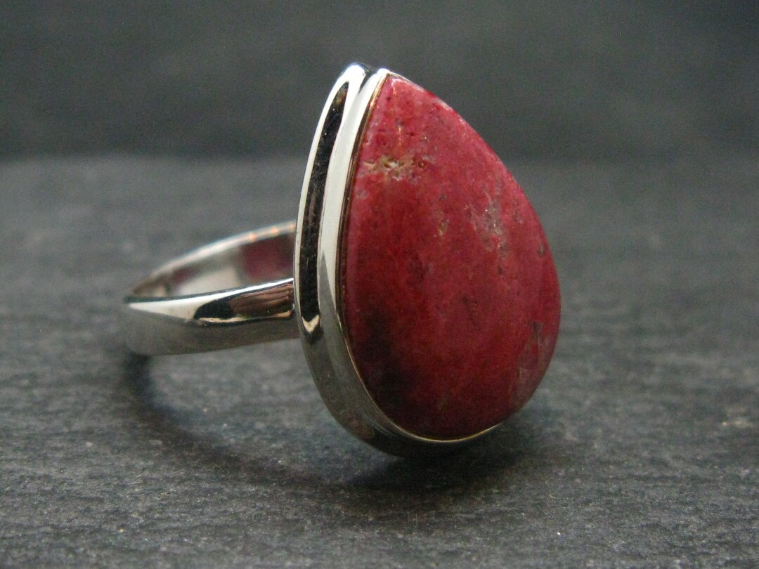 Rare Thulite Silver Ring From Greenland Size 10 6.65 Grams - Etsy