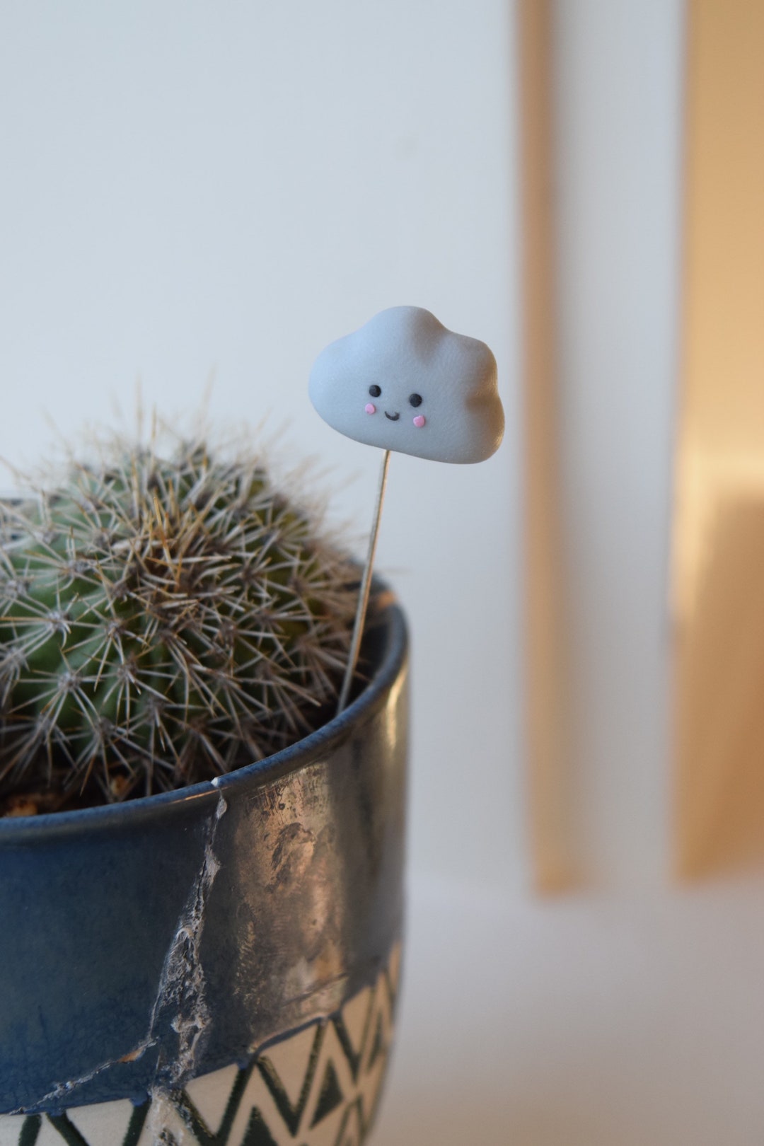 Cloud Hand Sculpted Polymer Clay Happy Smiling Little Rain Cloud Plant ...