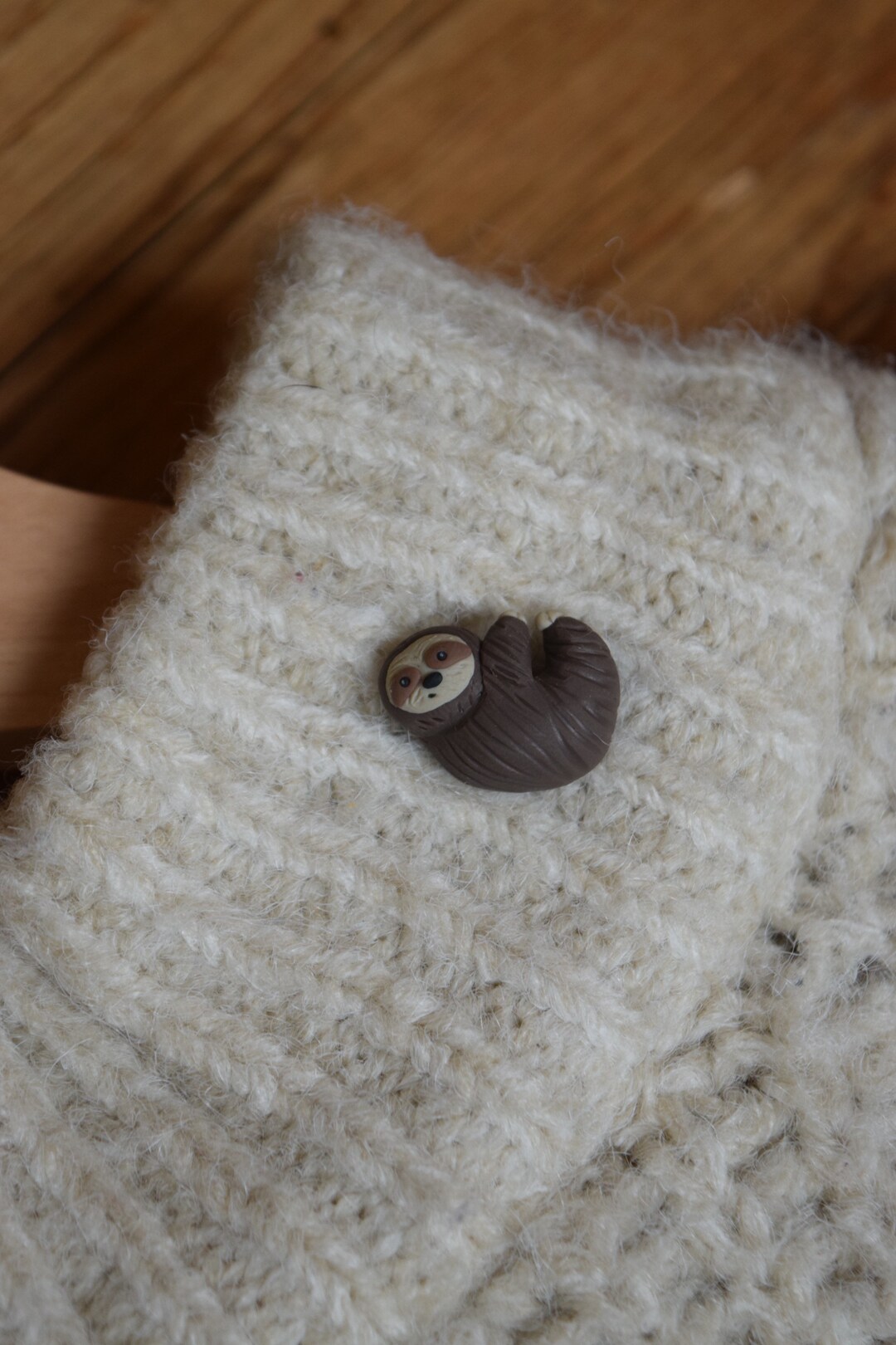 Sloth Hand Sculpted Polymer Clay Sloth Pin - Etsy