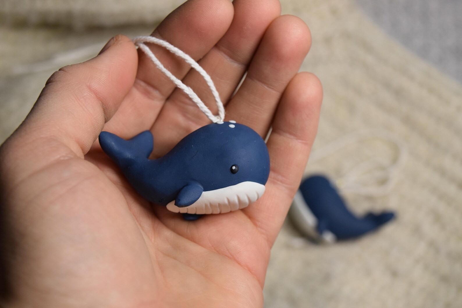 Clay Blue Whale Ornament: Handmade Ocean Decor - Etsy