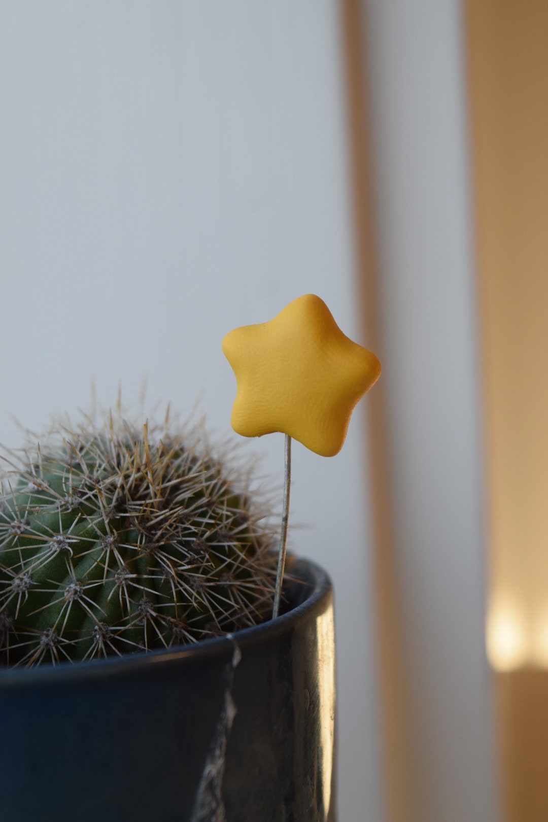 Hand Sculpted Yellow Star Plant Stake: Terrarium Decor - Etsy